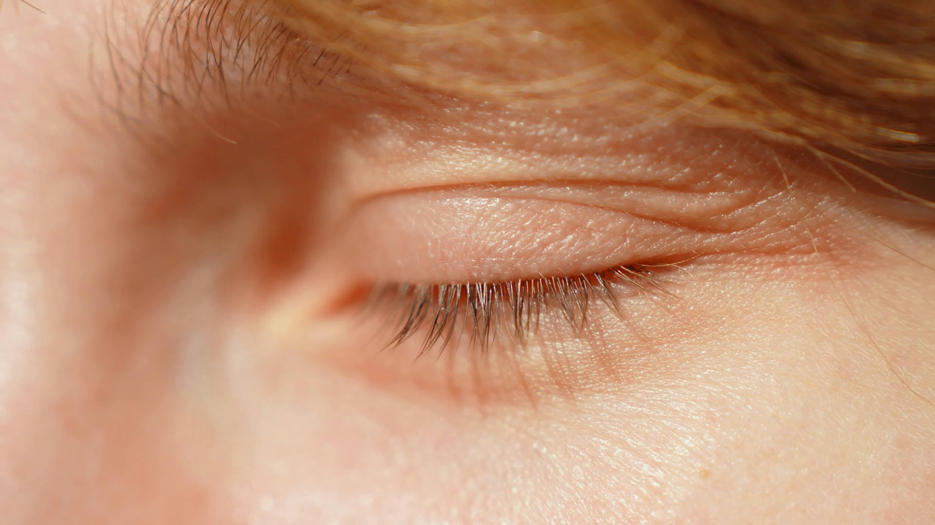 Close-up of a Human Eye Opening Slowly Free Stock Video Footage ...