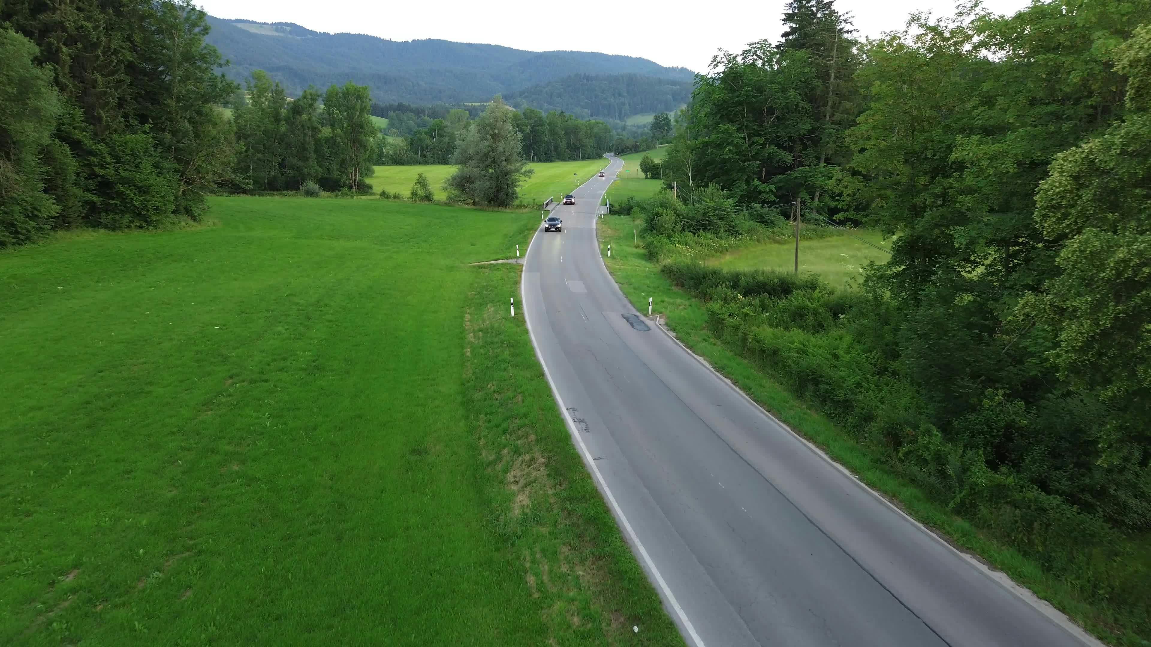 Scenic Drone View of Countryside Road Free Stock Video Footage, Royalty ...