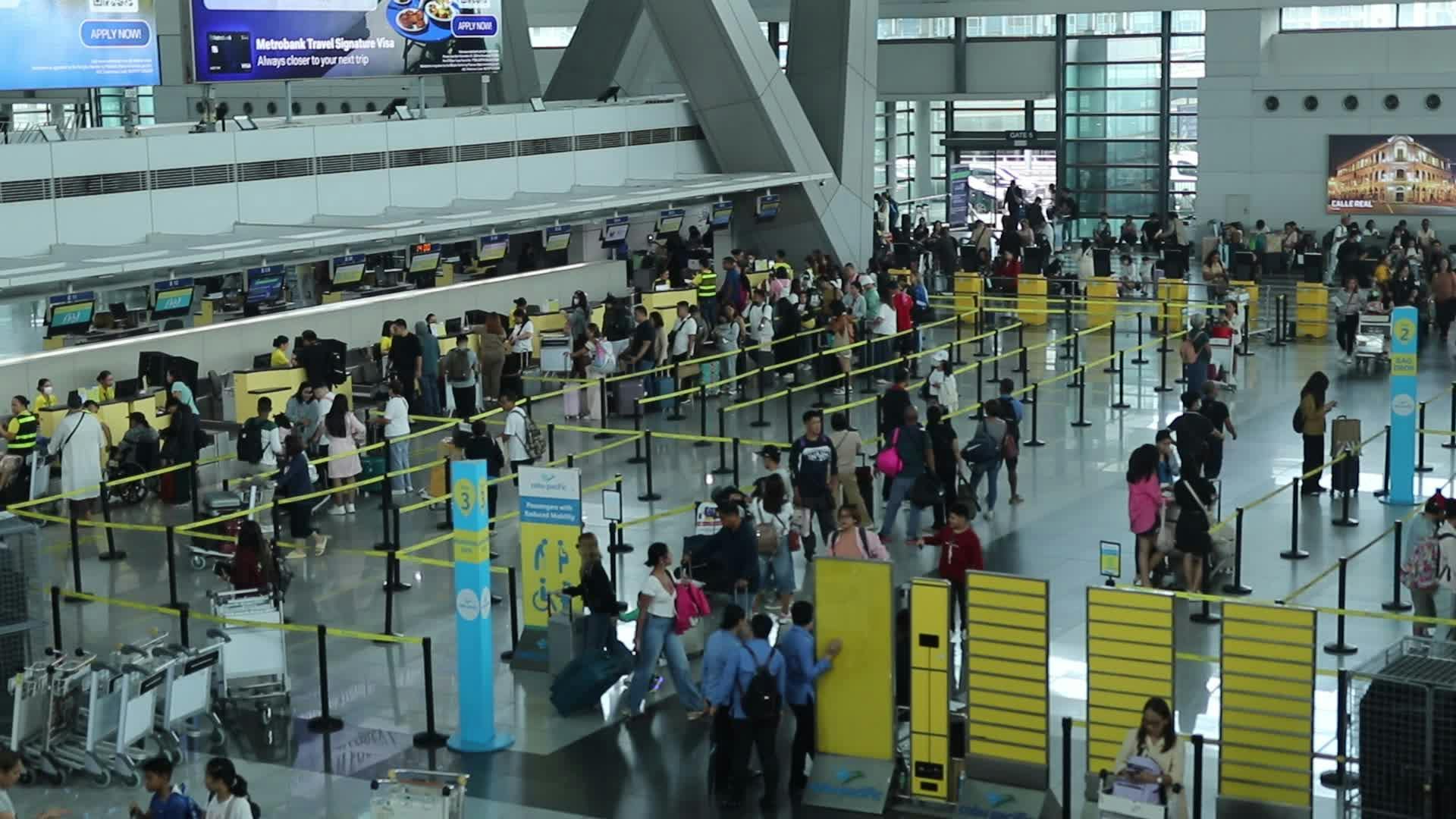 Busy Airport Terminal Check-In Area Free Stock Video Footage, Royalty ...