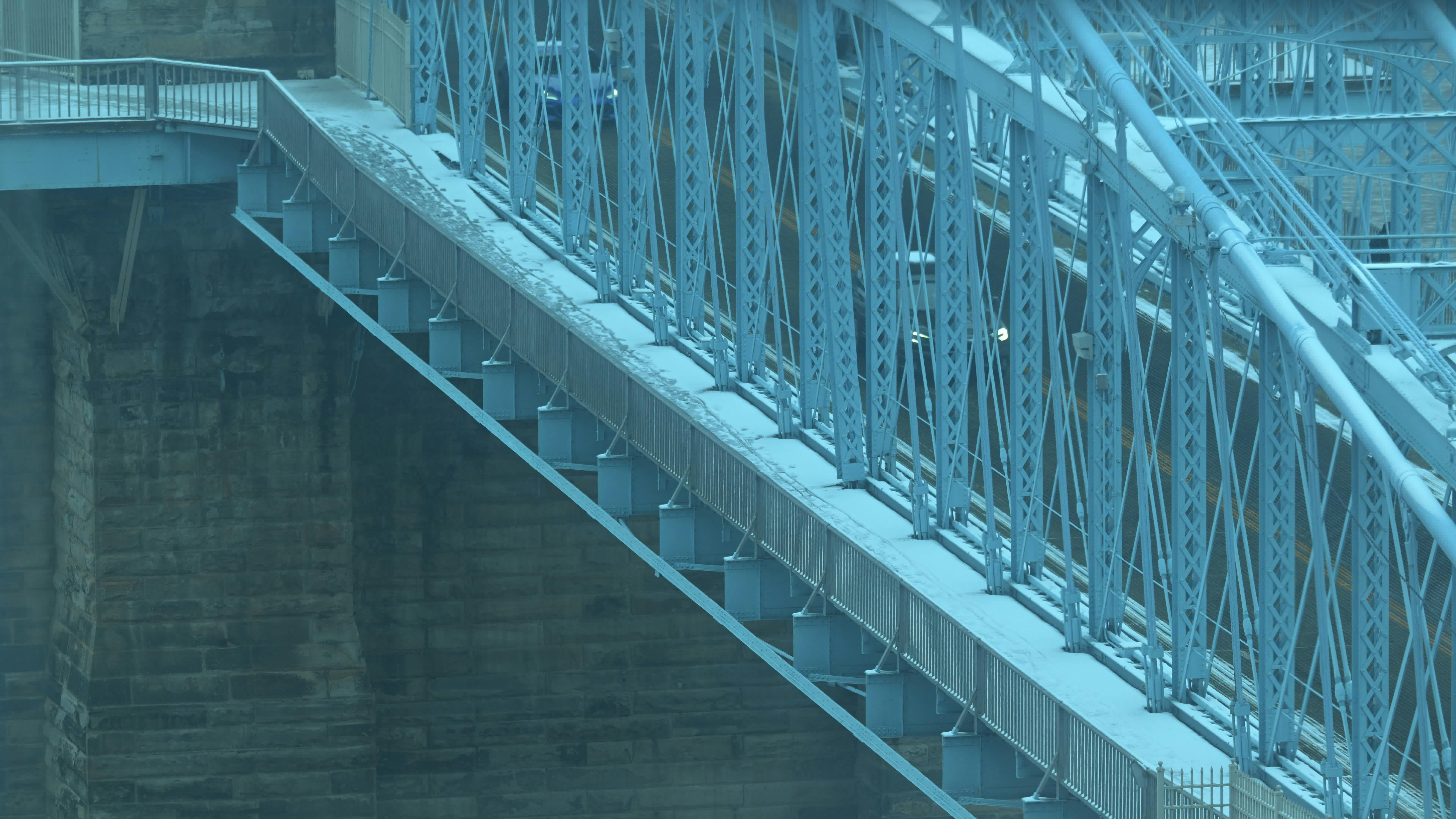Historic Iron Bridge in Winter Closeup View Free Stock Video Footage ...