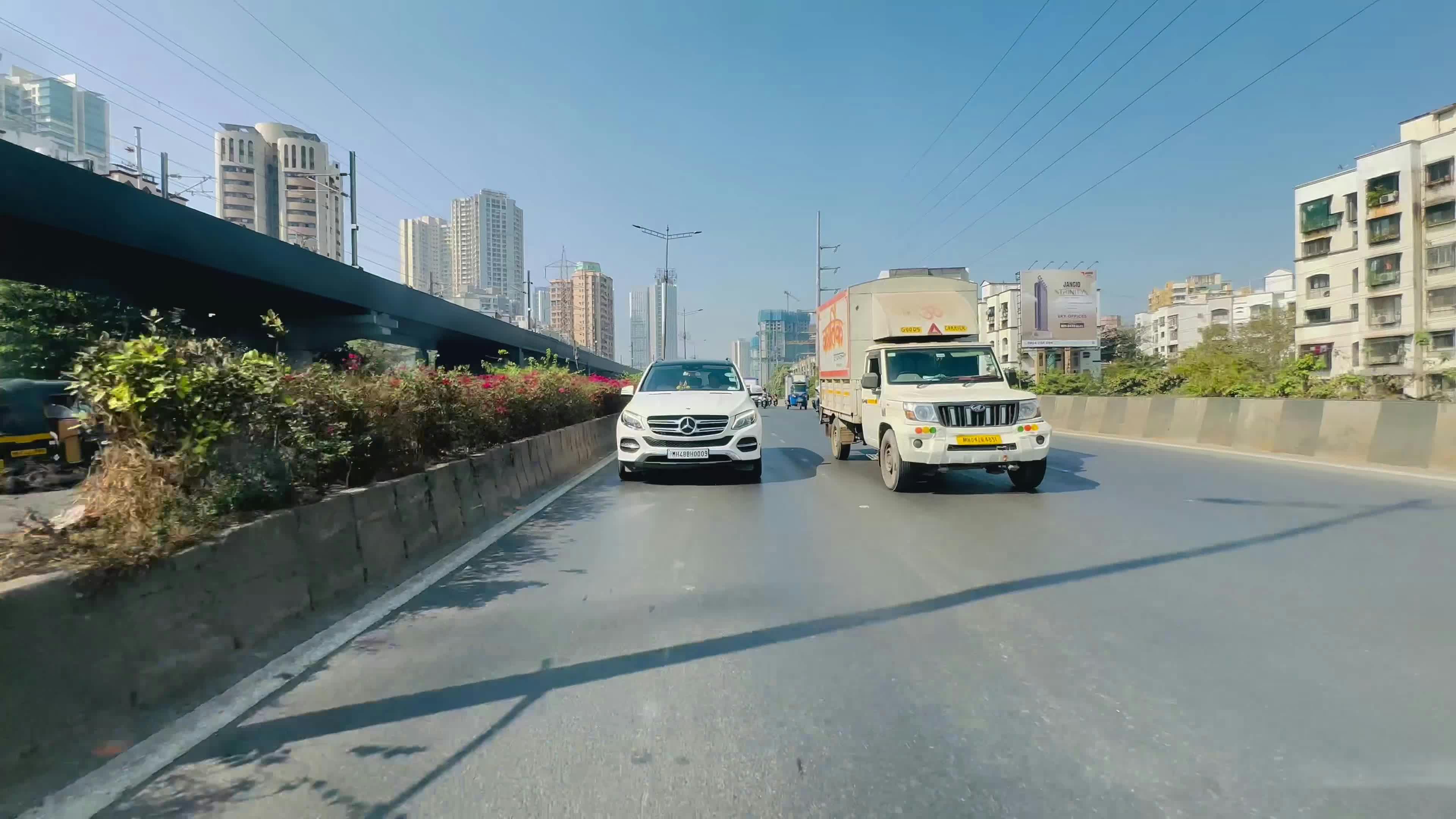Bustling Urban Highway Traffic in Daylight Free Stock Video Footage ...