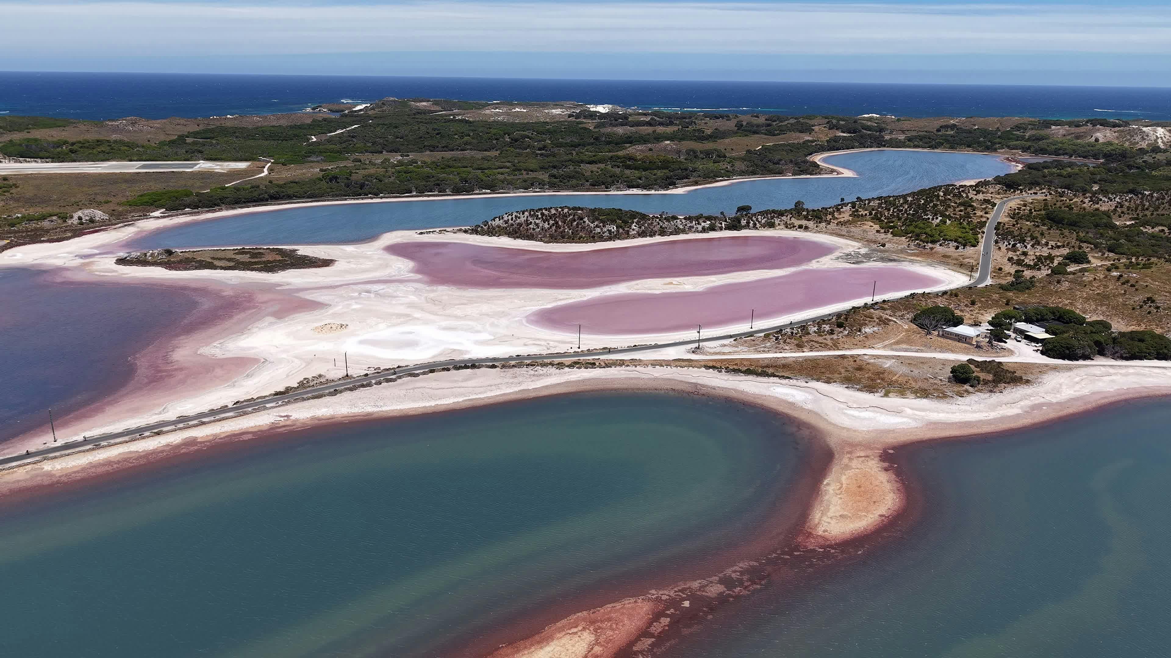 Aerial View of Stunning Pink Salt Lake Free Stock Video Footage ...