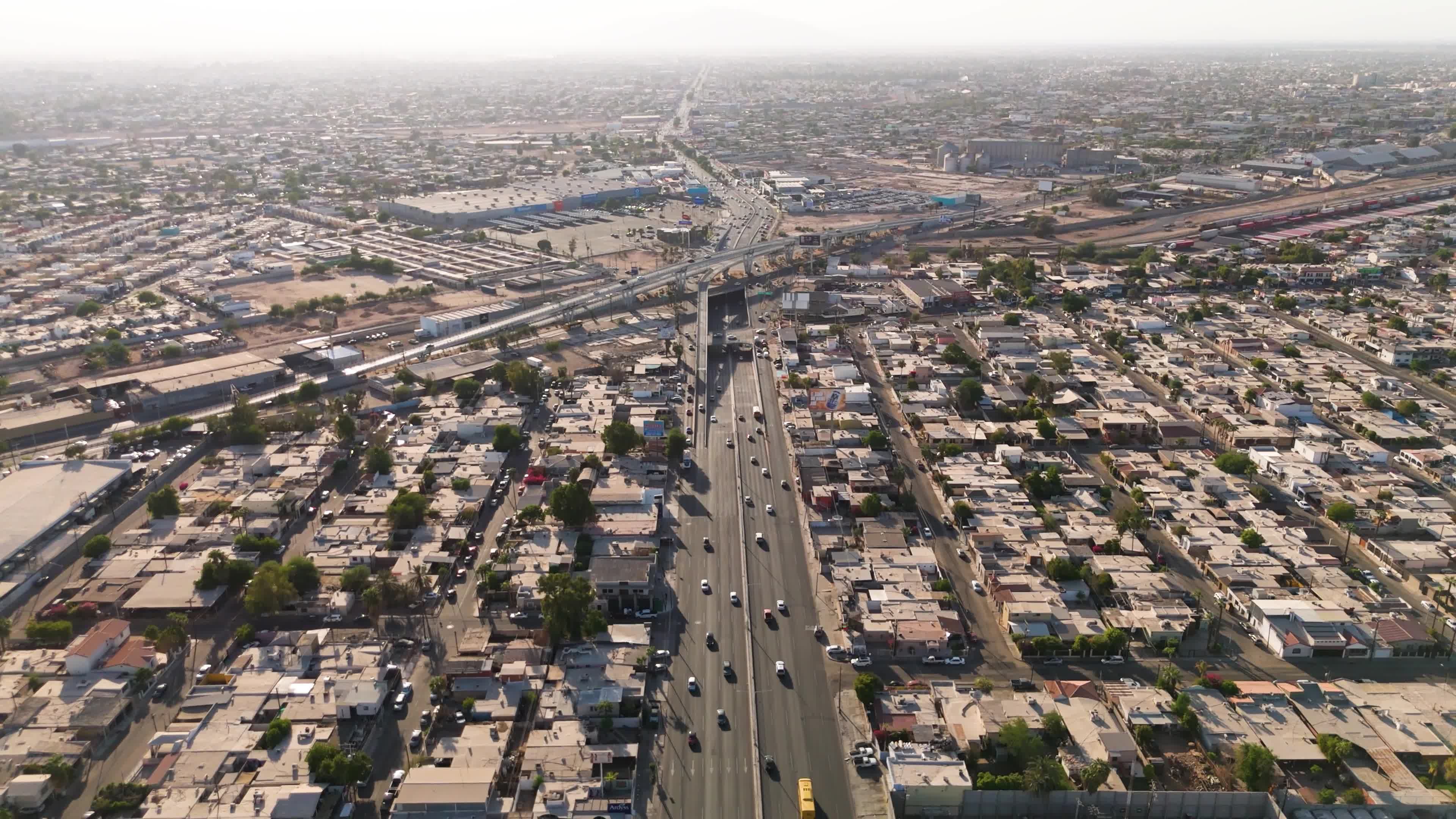 Aerial View of Busy Urban Cityscape Free Stock Video Footage, Royalty ...