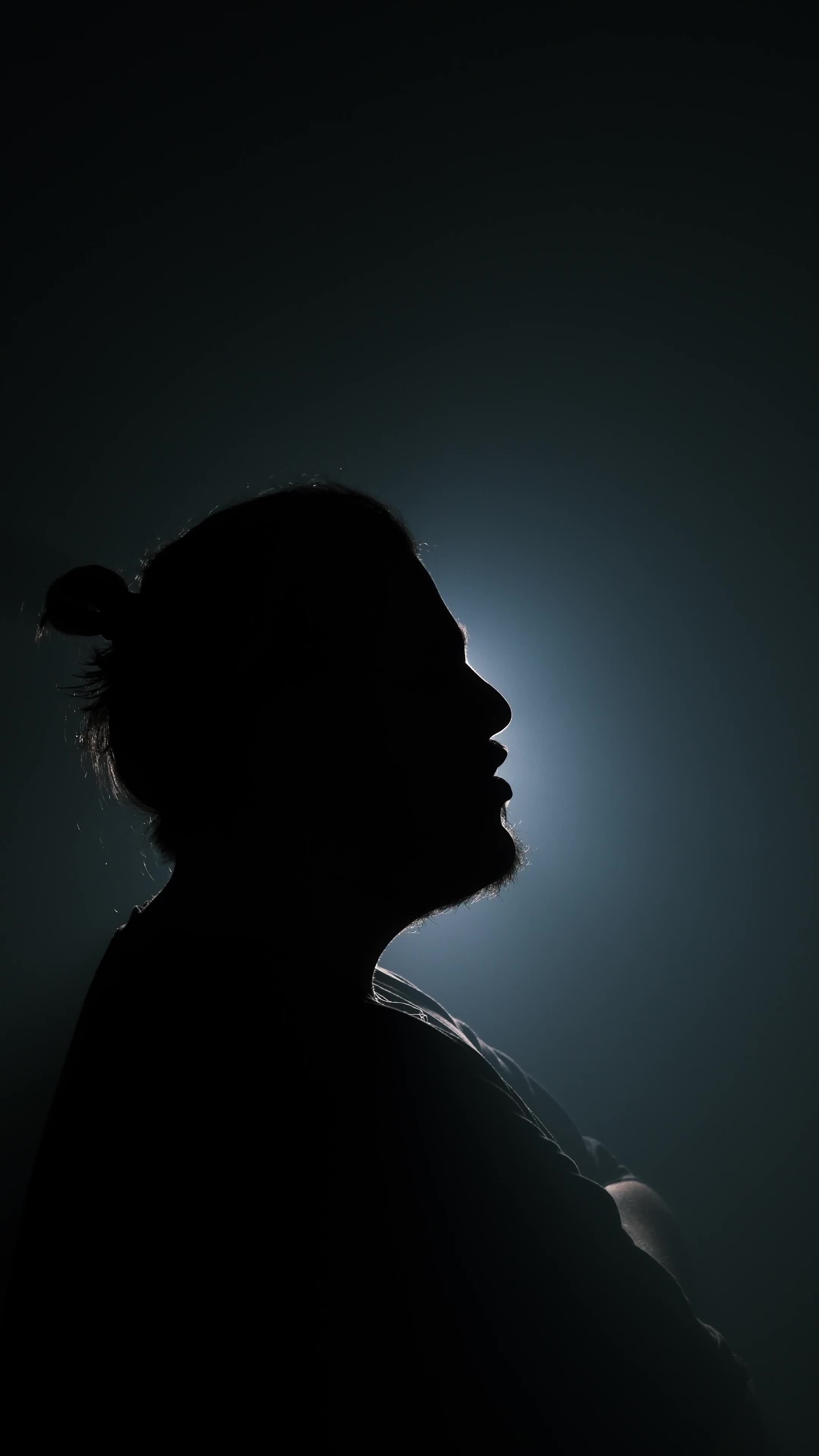 Moody Silhouette of Man with Backlight Glow Free Stock Video Footage ...