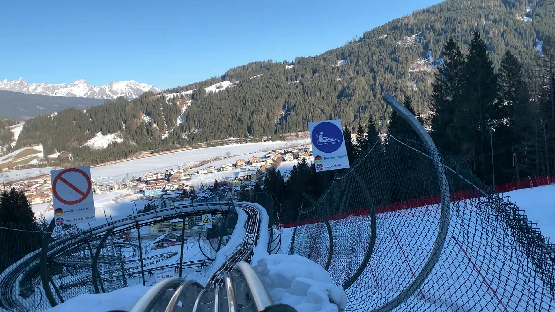 Thrilling Alpine Coaster Ride in Snowy Landscape Free Stock Video ...