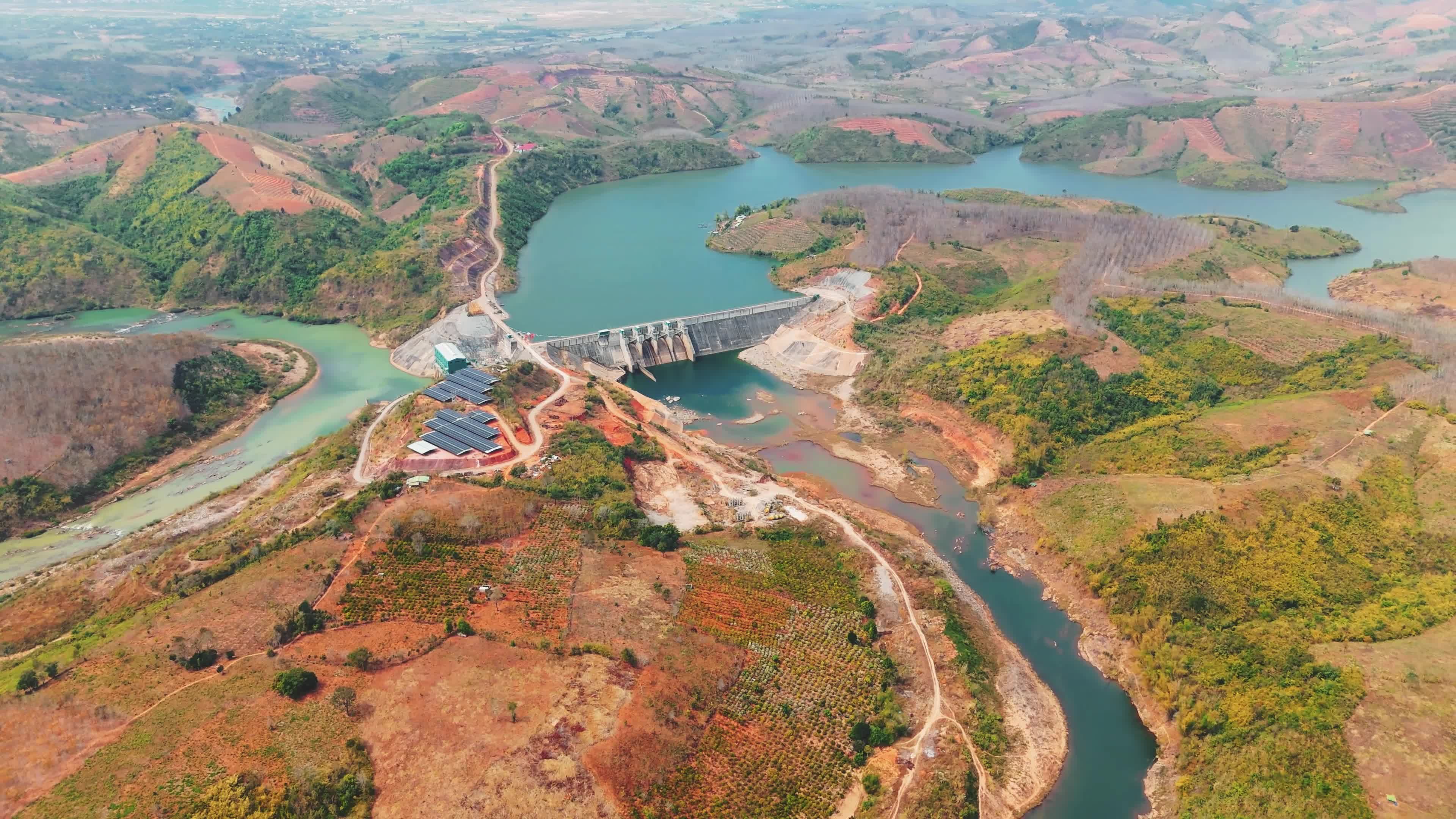 Stunning Aerial View of Hydroelectric Dam Free Stock Video Footage ...