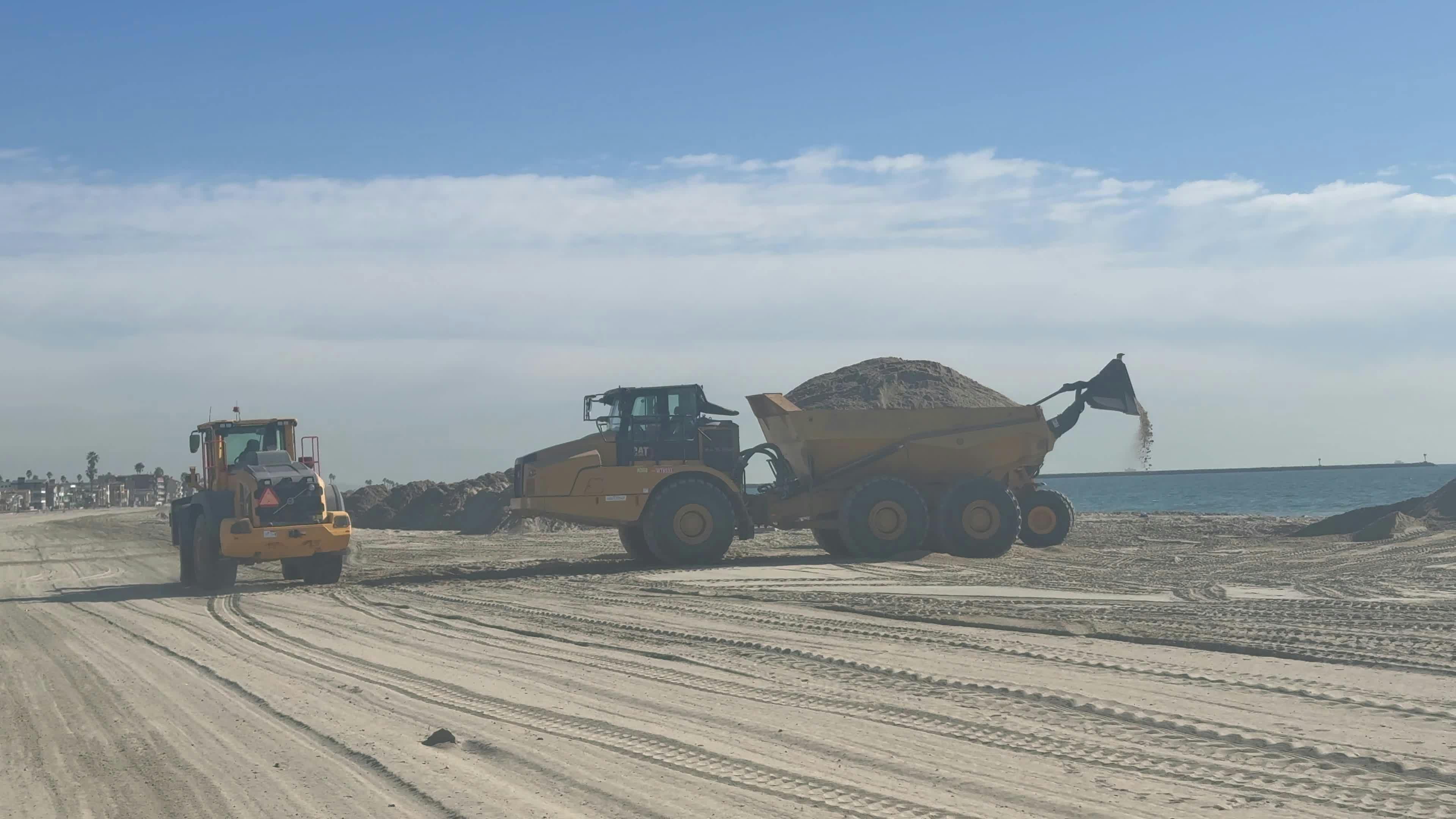 Coastal Beach Sand Construction in SoCal Free Stock Video Footage ...