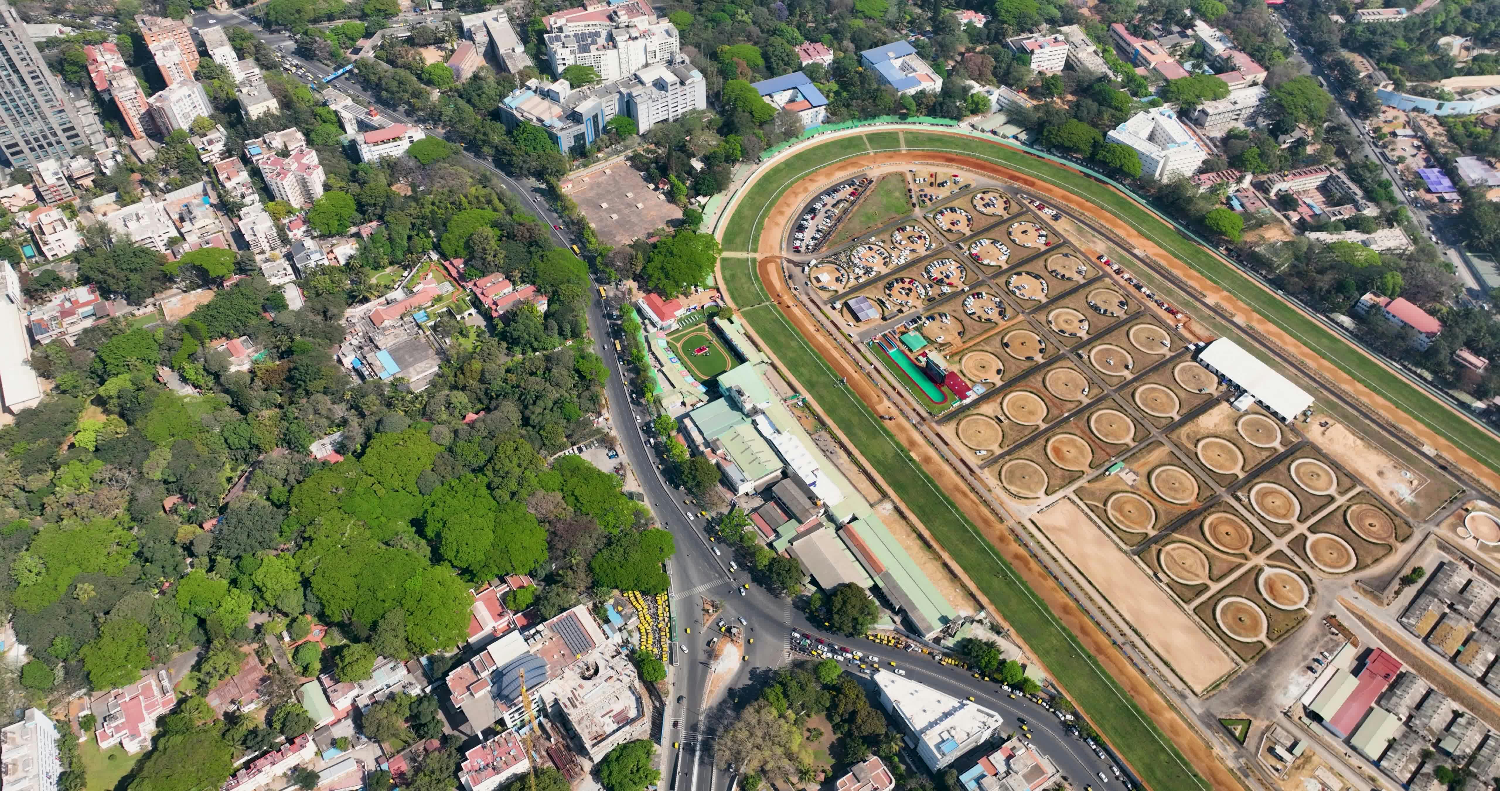 Aerial View of Urban Horse Racing Track Free Stock Video Footage ...