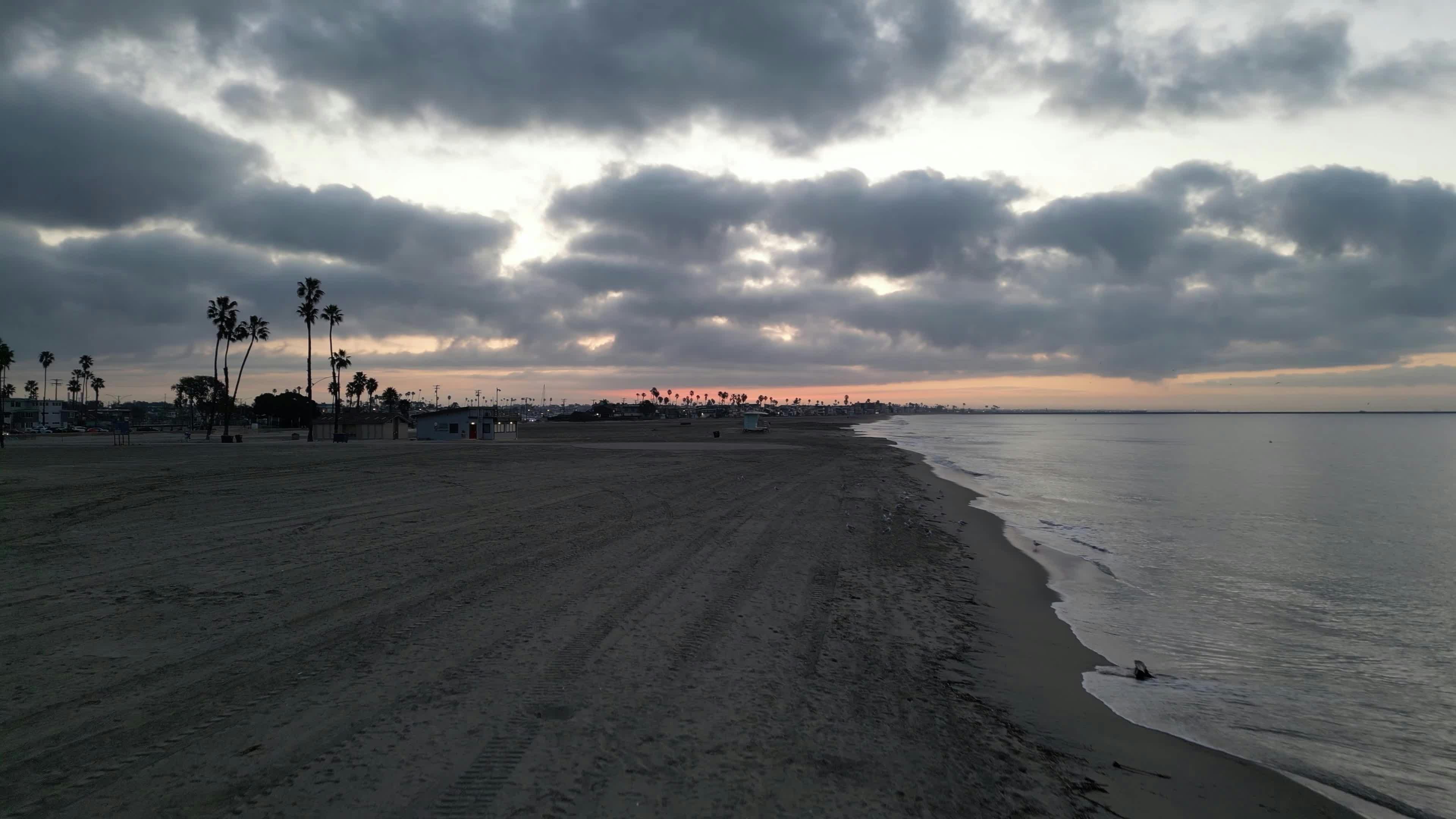 Serene Sunrise Over a Californian Beach Free Stock Video Footage ...