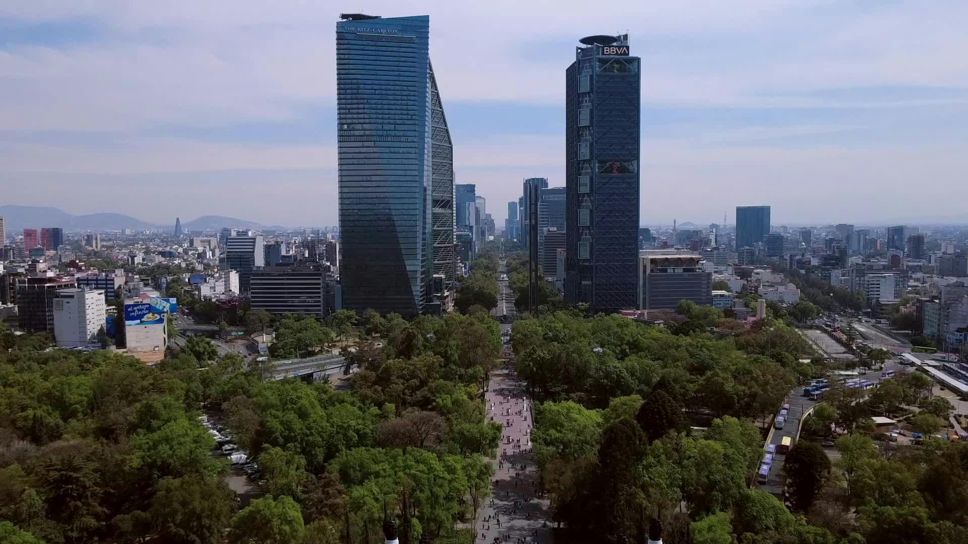 Aerial View of Paseo de la Reforma in Mexico City Free Stock Video ...