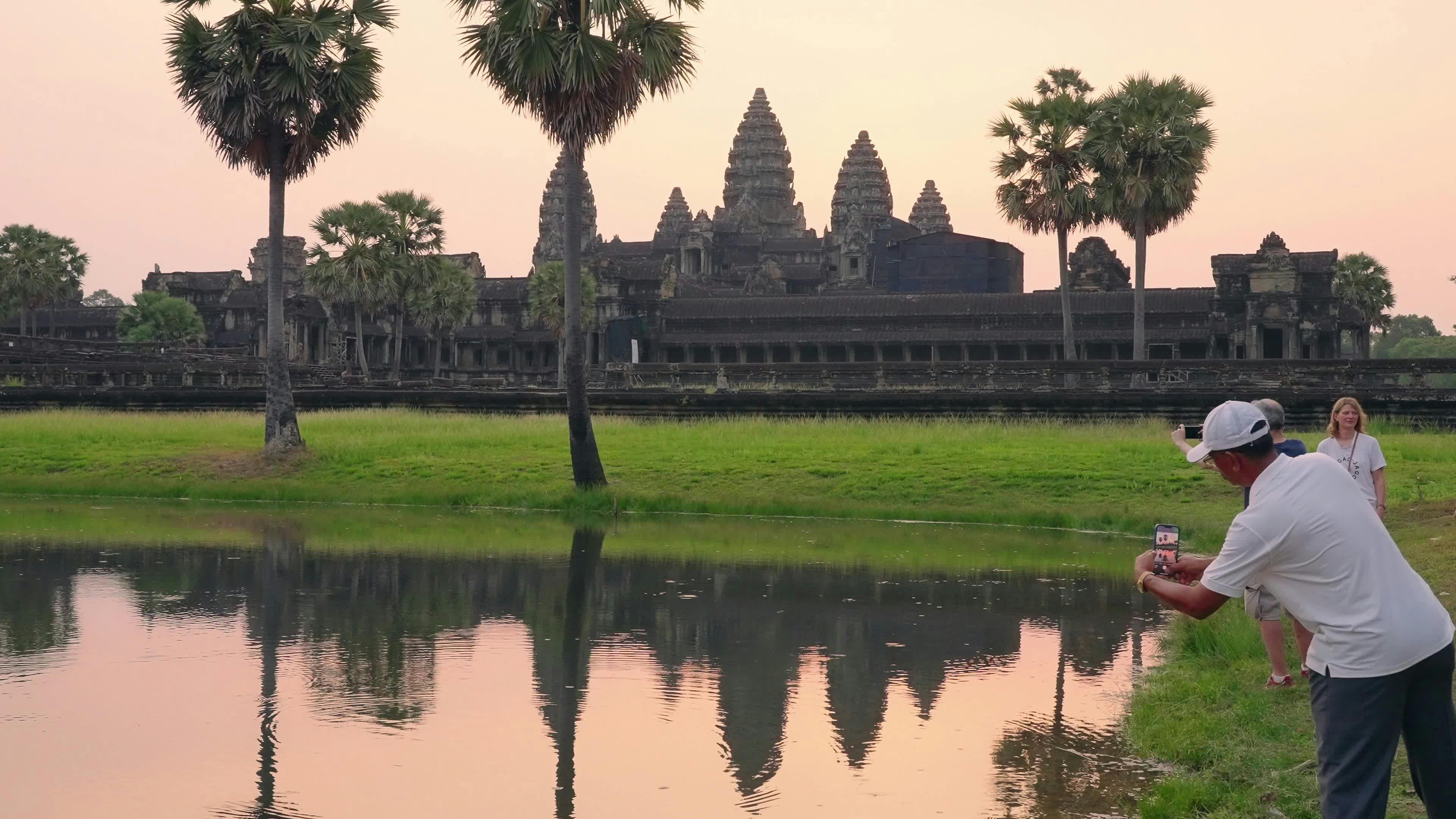 Majestic Angkor Wat at Sunset in Cambodia Free Stock Video Footage ...