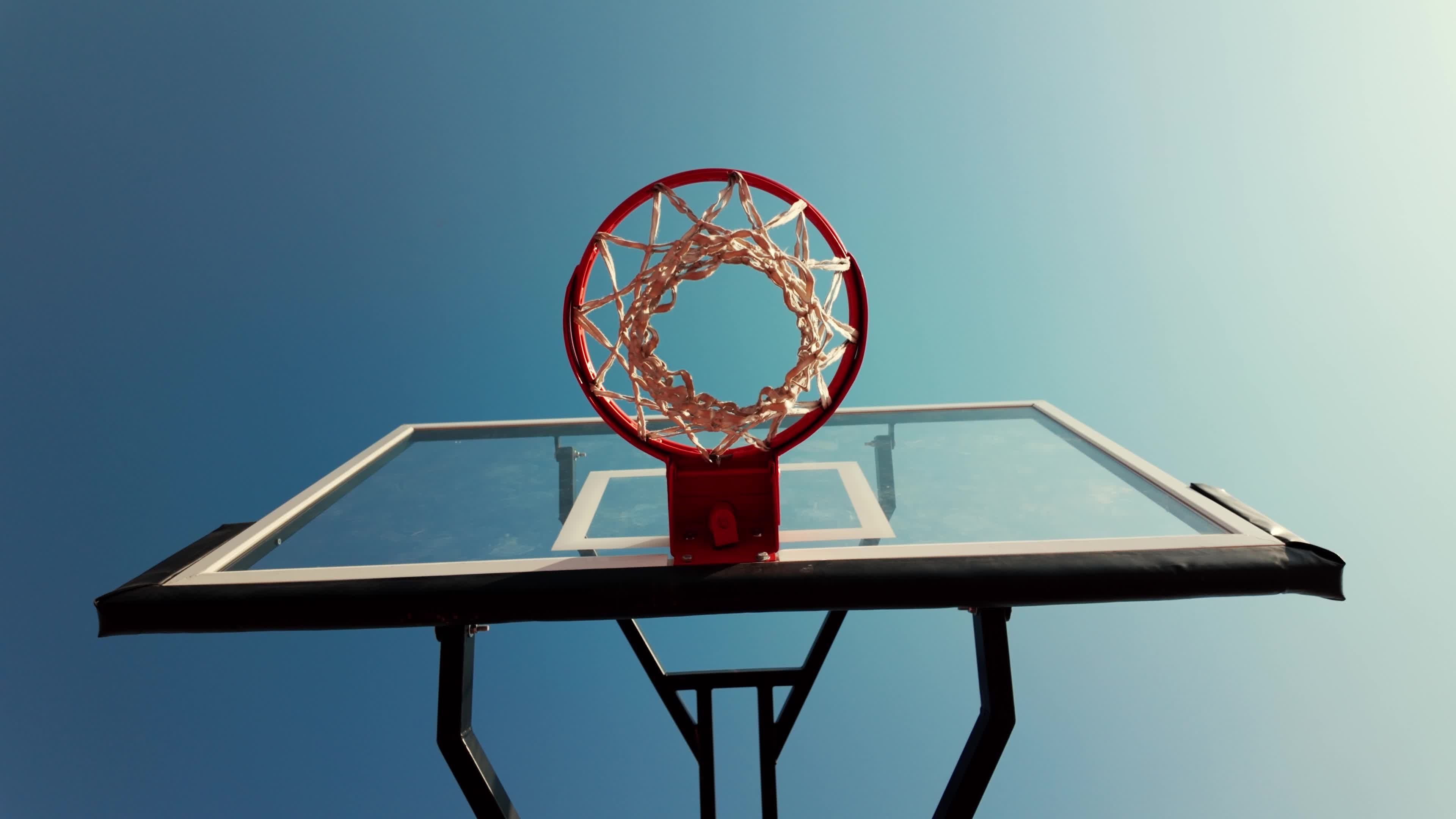 Basketball Hoop Against Blue Sky Free Stock Video Footage, Royalty-Free ...