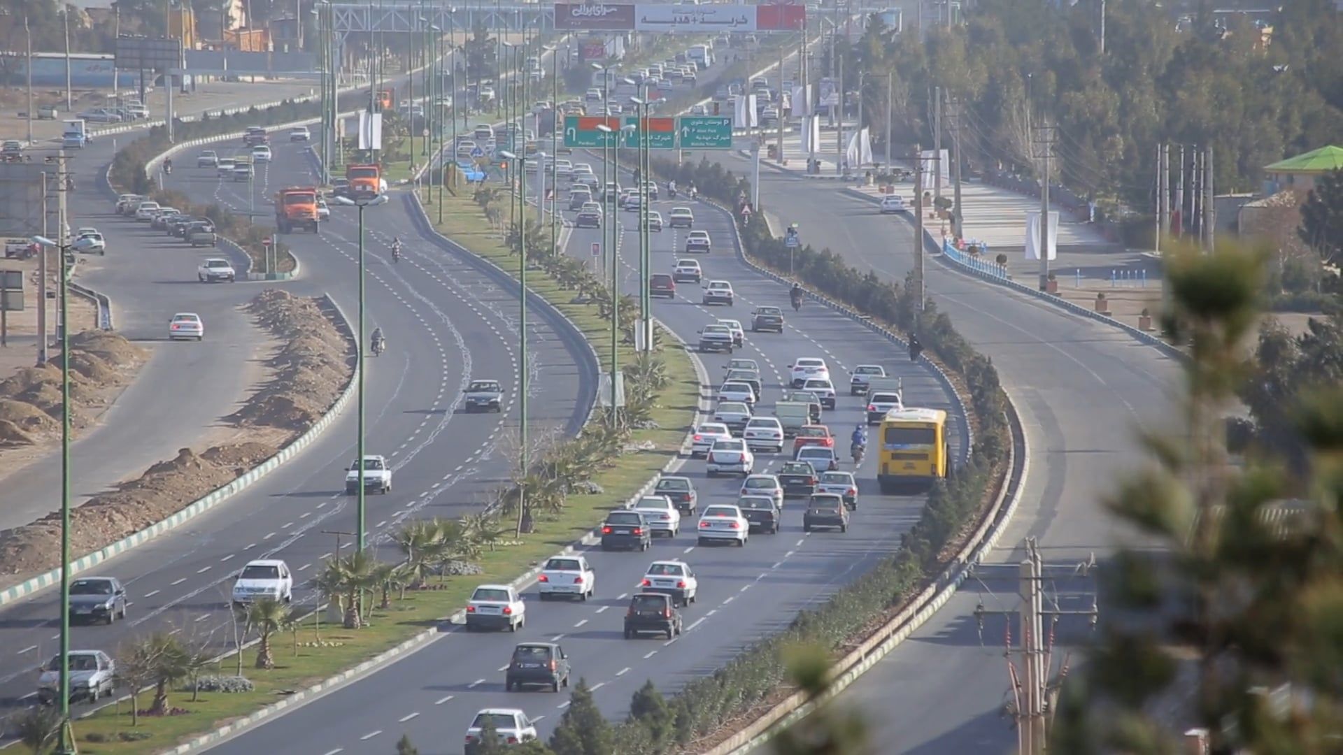 Aerial View Of Flow Of Traffic In The Highway · Free Stock Video