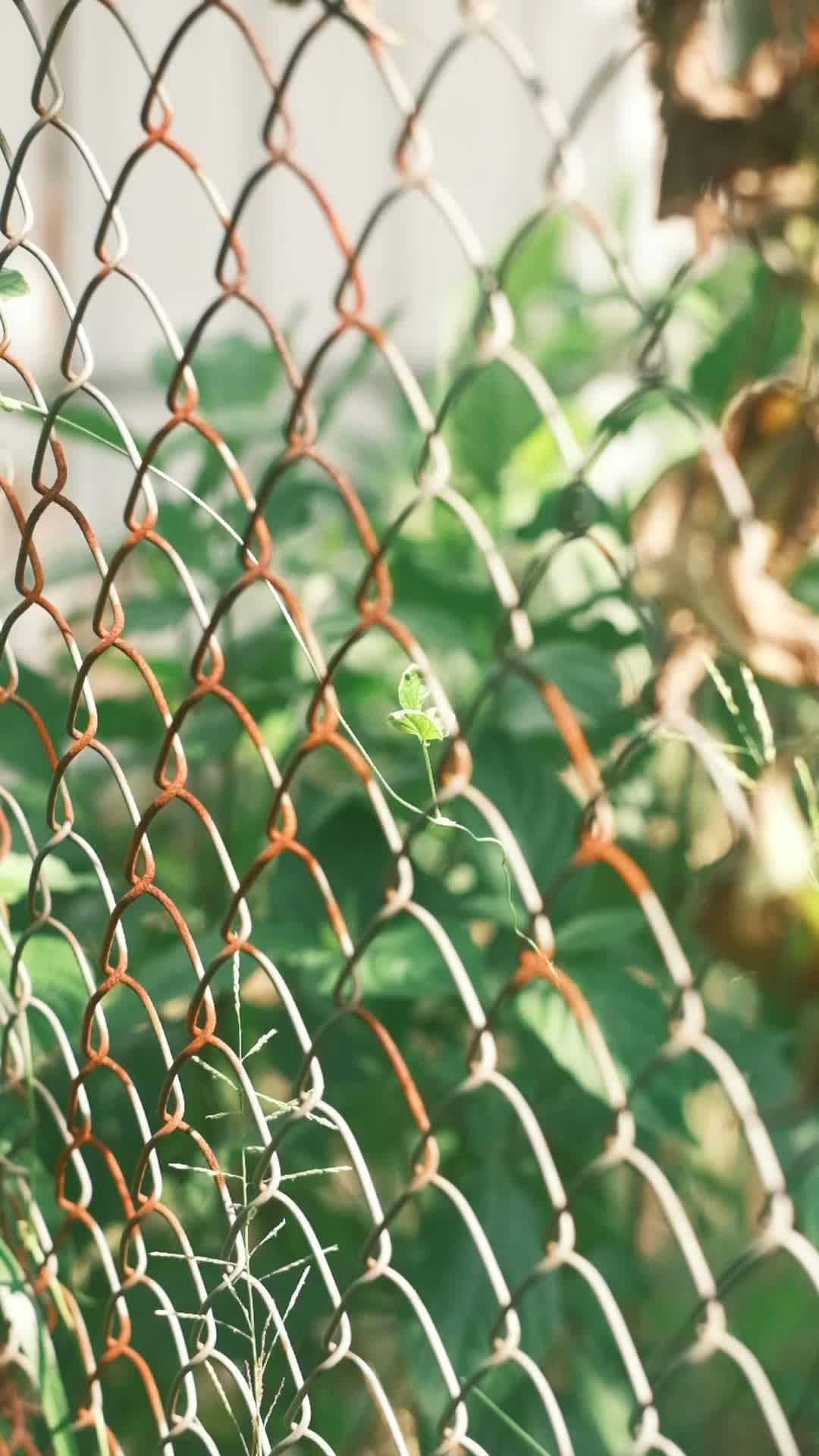 Rustic Wire Fence with Green Foliage Background Free Stock Video ...