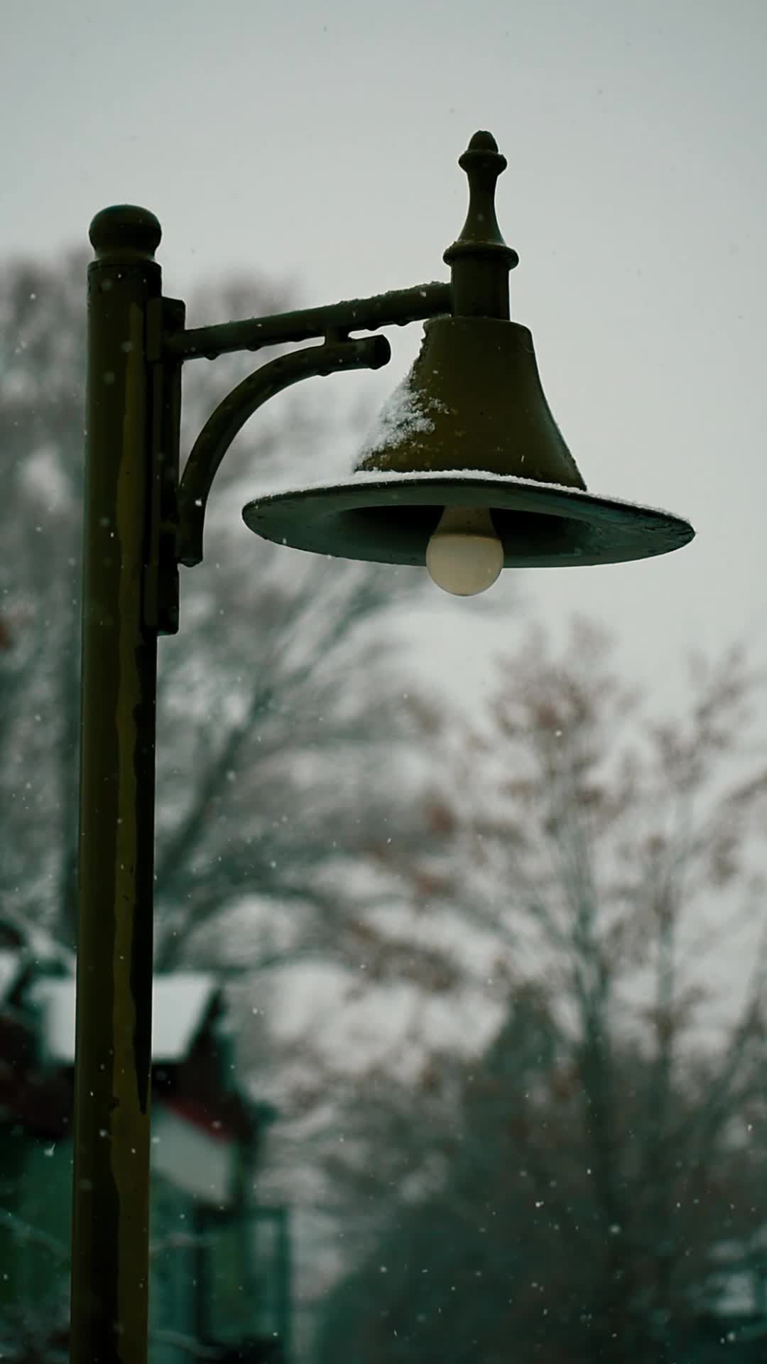 Snowy Street Lamp in Winter Evening Free Stock Video Footage, Royalty ...