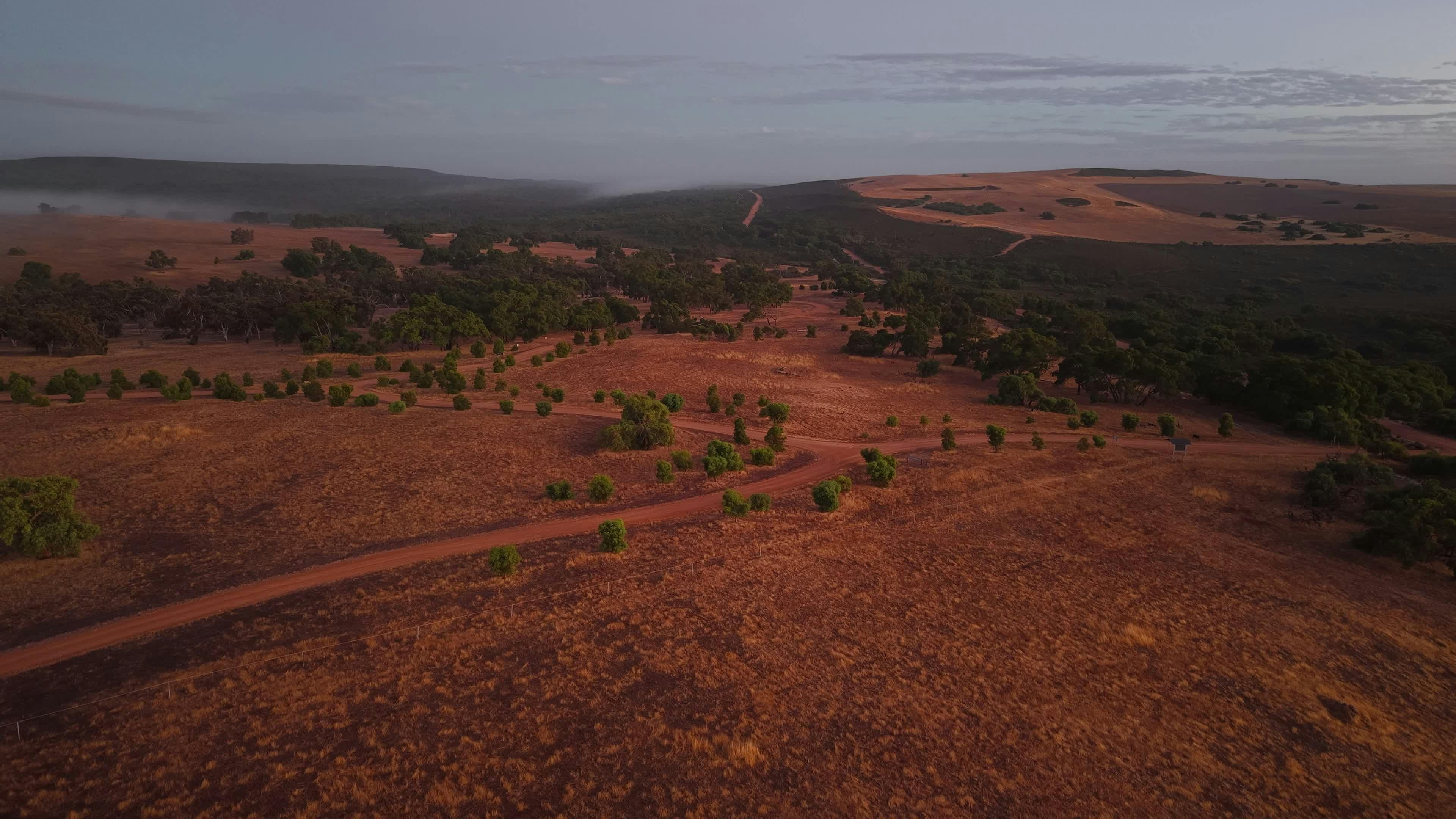 Aerial View of Australian Outback at Sunrise Free Stock Video Footage ...