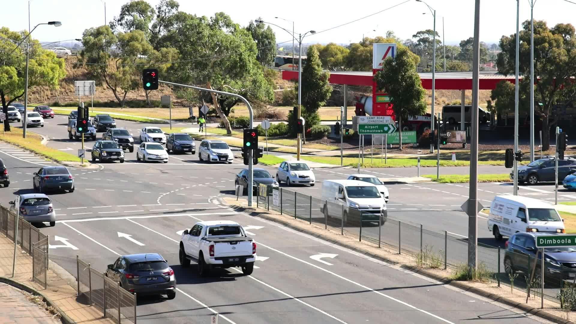Busy Traffic Intersection in Urban Setting Free Stock Video Footage ...
