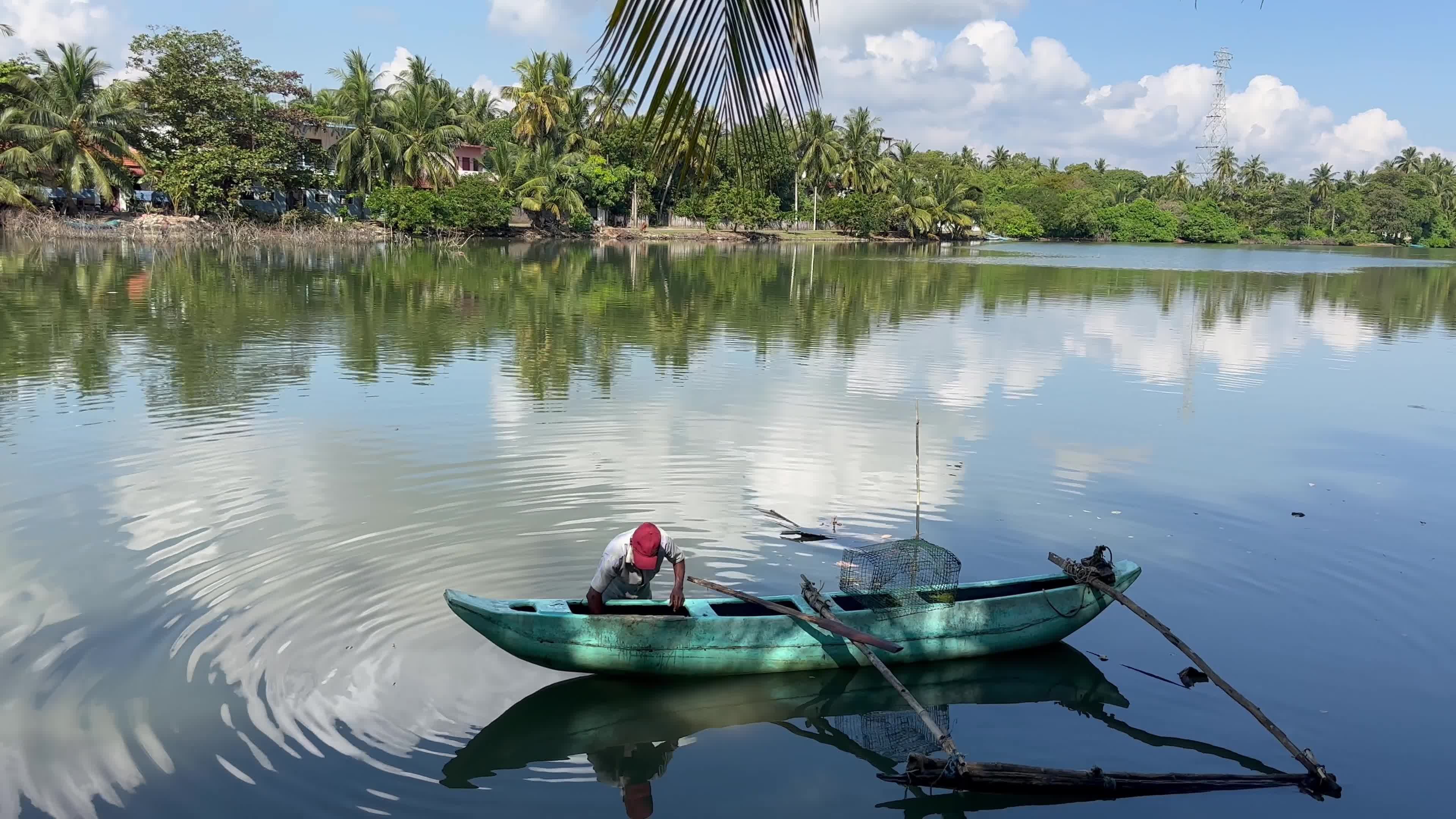 Tranquil Fishing in Tropical Lagoon Free Stock Video Footage, Royalty ...