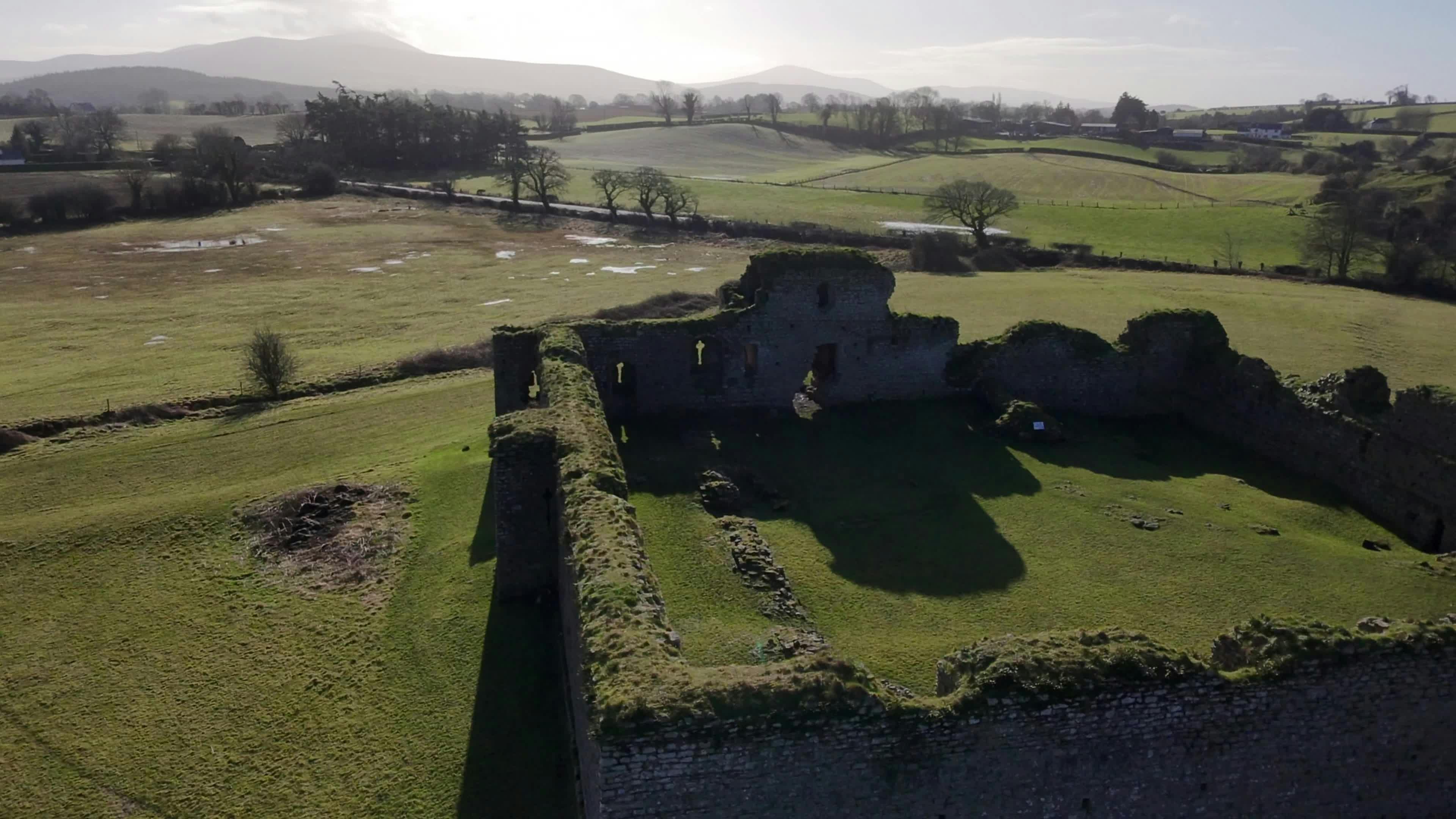 Drone Views of Ancient Irish Ruins Free Stock Video Footage, Royalty-Free 4K & HD Video Clip