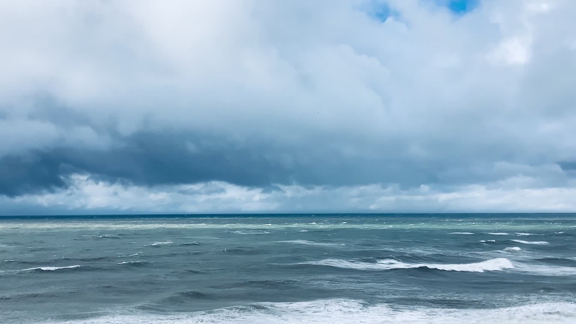 Serene Ocean Waves Under Cloudy Sky Free Stock Video Footage, Royalty ...