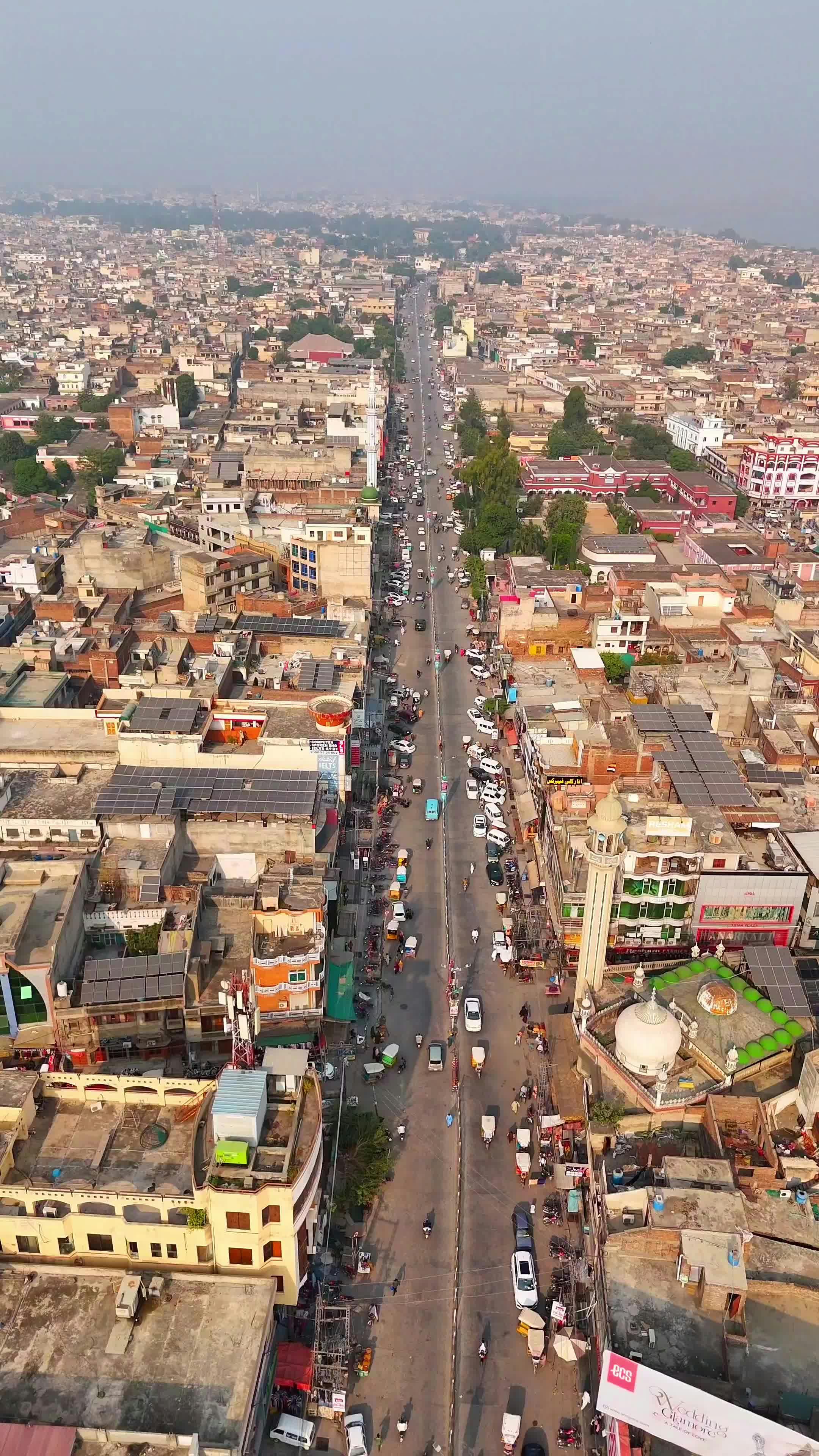 Aerial View of Bustling City Street in Pakistan Free Stock Video ...