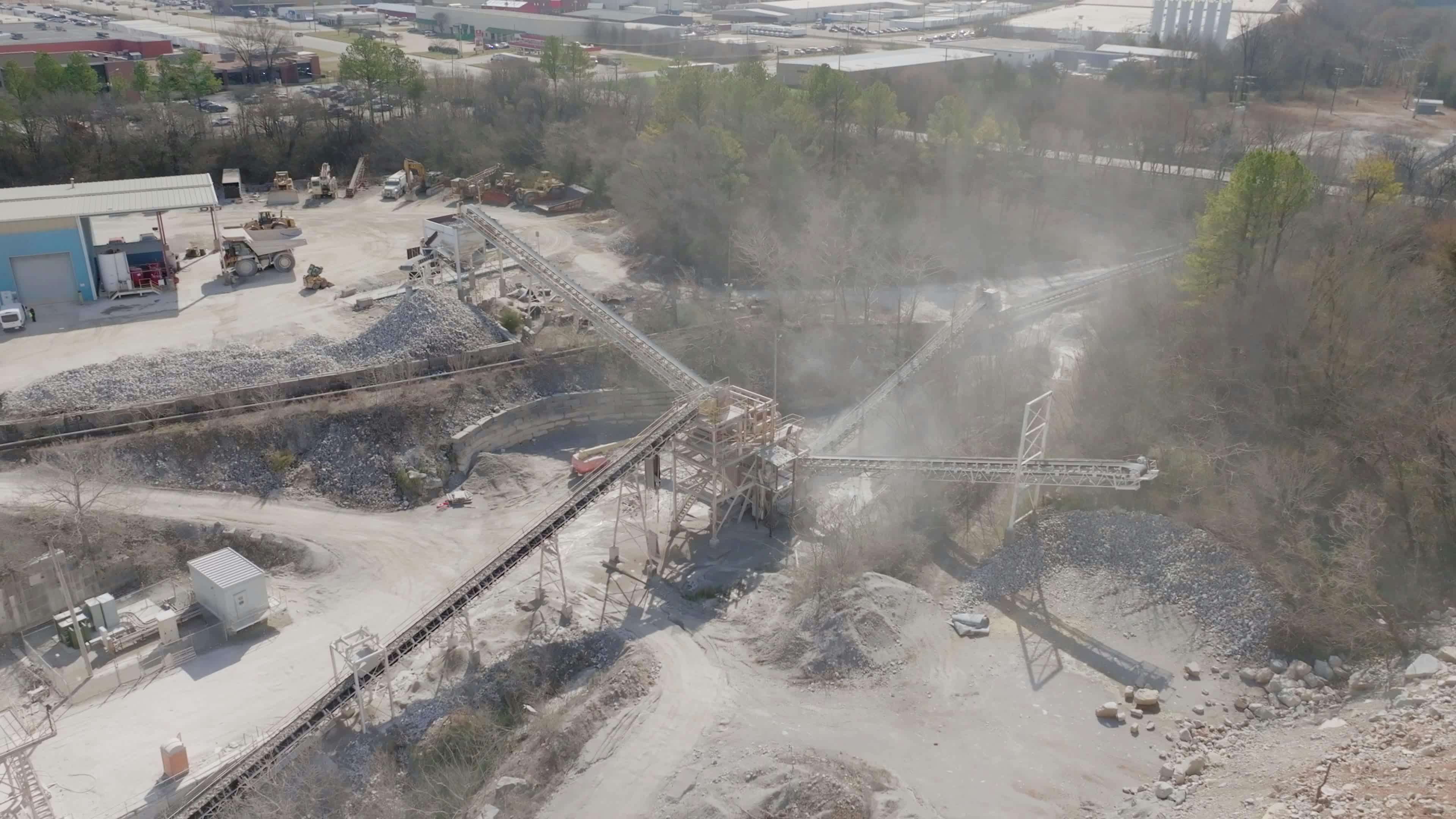 Aerial View of Industrial Quarry Site Free Stock Video Footage, Royalty ...