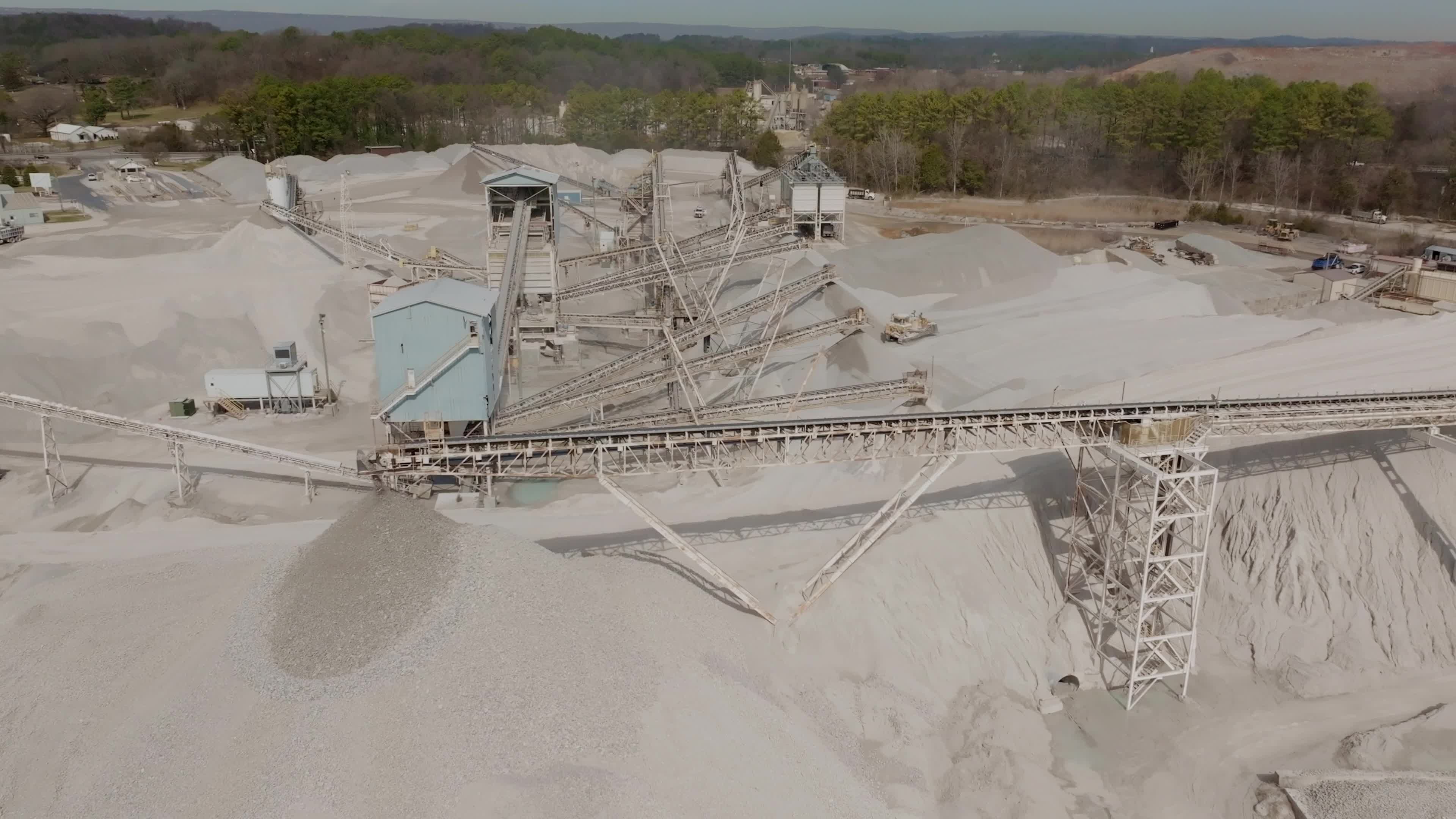 Aerial View of Industrial Gravel Quarry Free Stock Video Footage ...