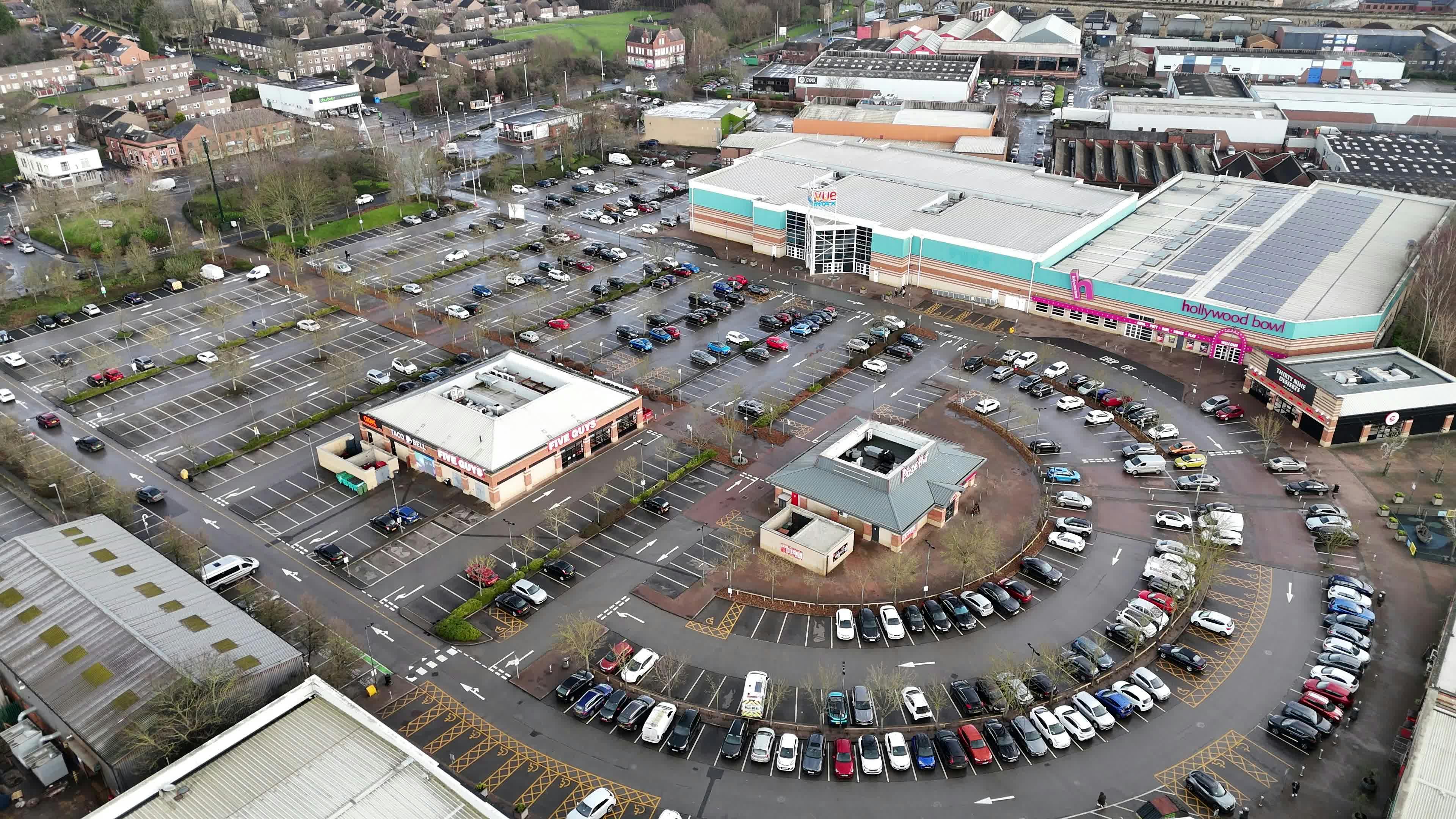 Aerial View of Busy Shopping Center Parking Lot Free Stock Video ...