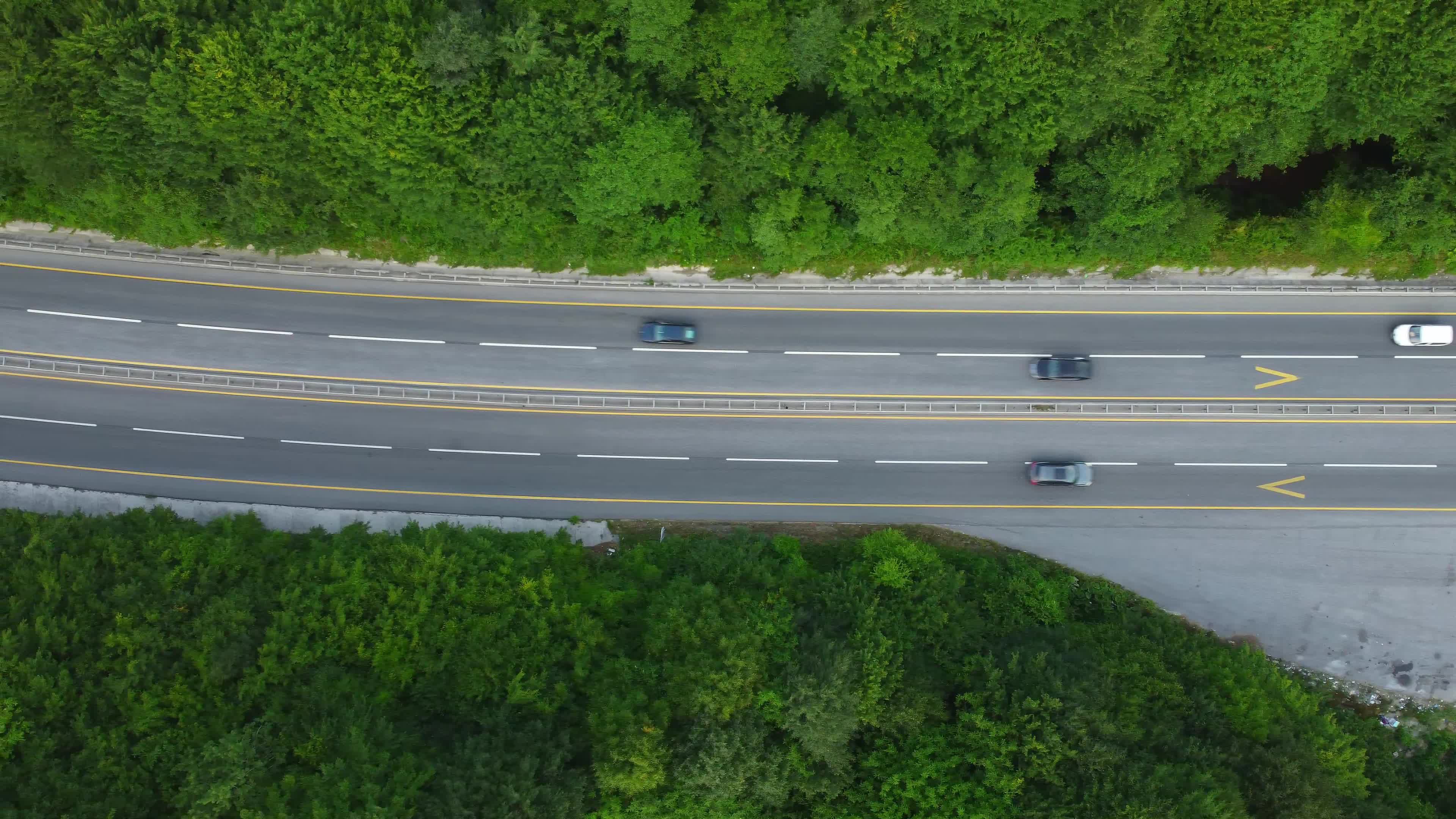 Drone Aerial View of Cars on Highway in Nature Free Stock Video Footage ...