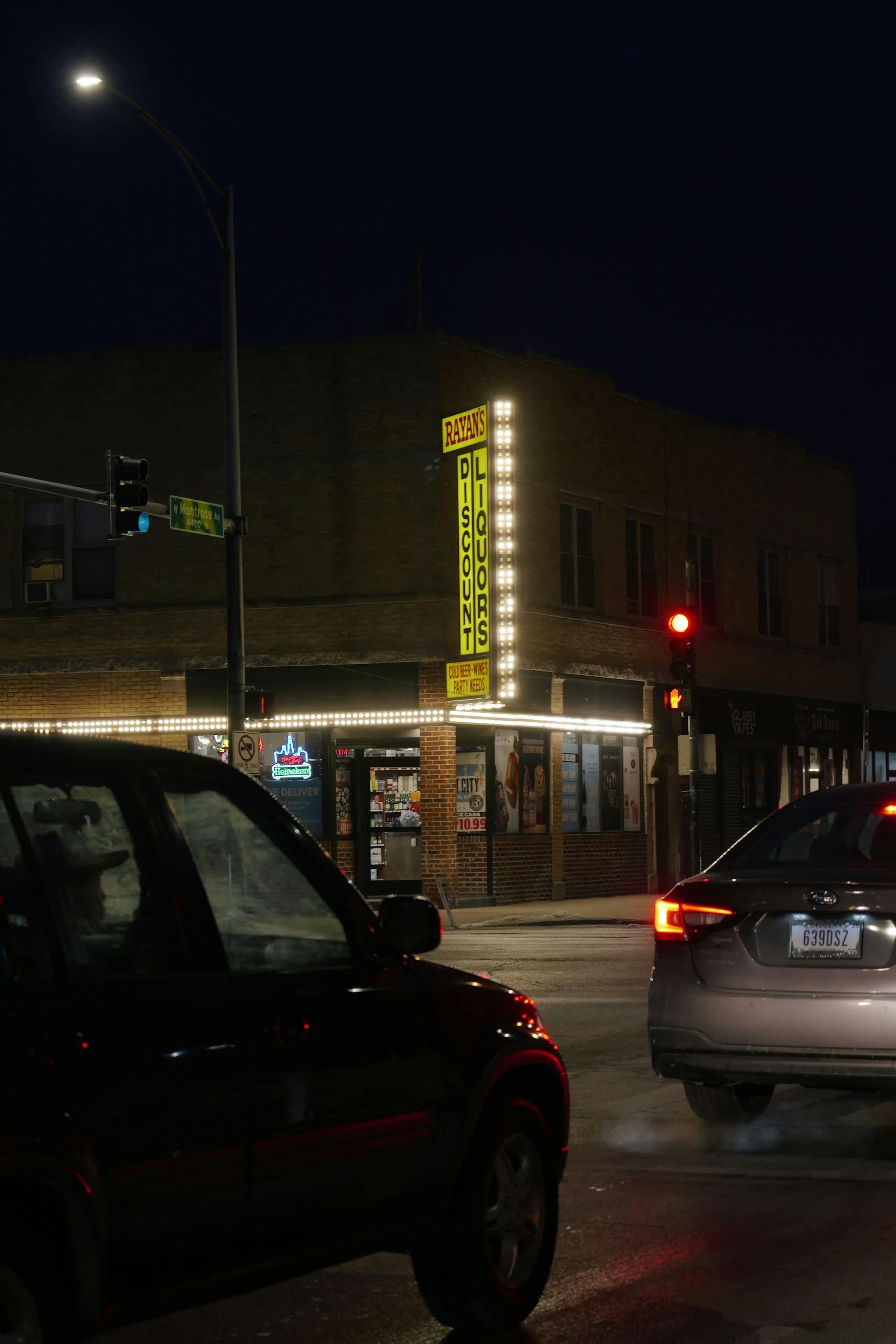 Neon Signs Illuminating Chicago Streets at Night Free Stock Video ...