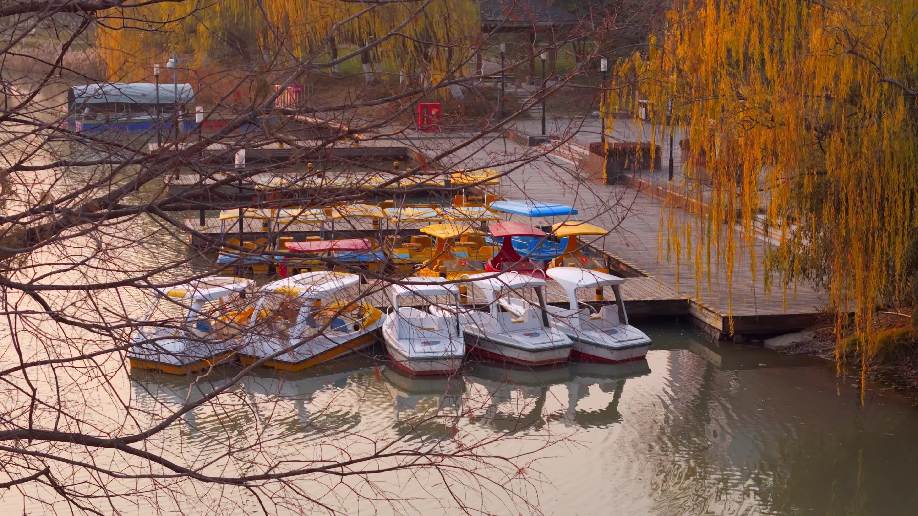 Scenic Autumn Evening at Riverside Boat Dock Free Stock Video Footage ...