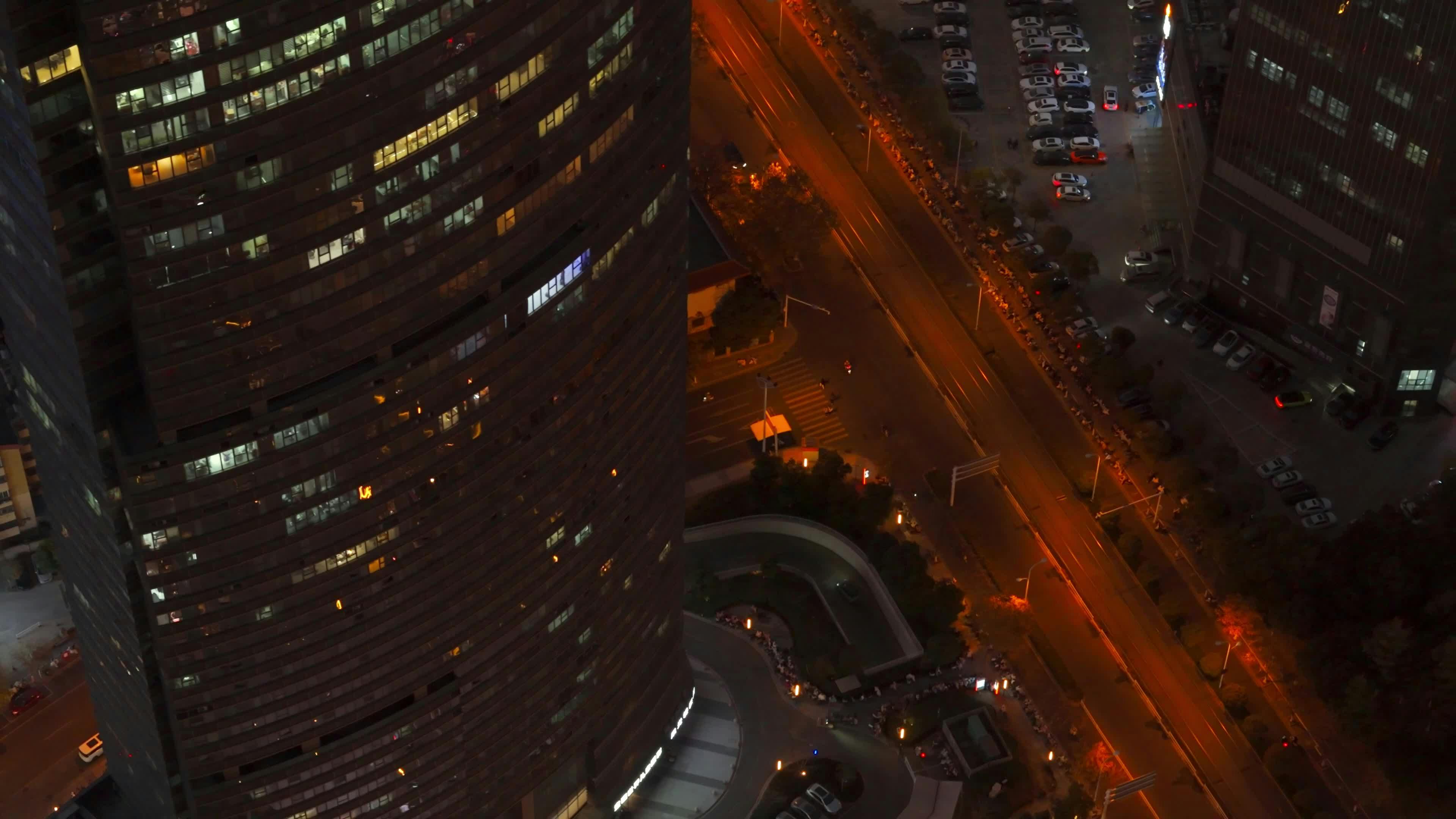 Stunning Aerial View of City Lights at Night Free Stock Video Footage ...