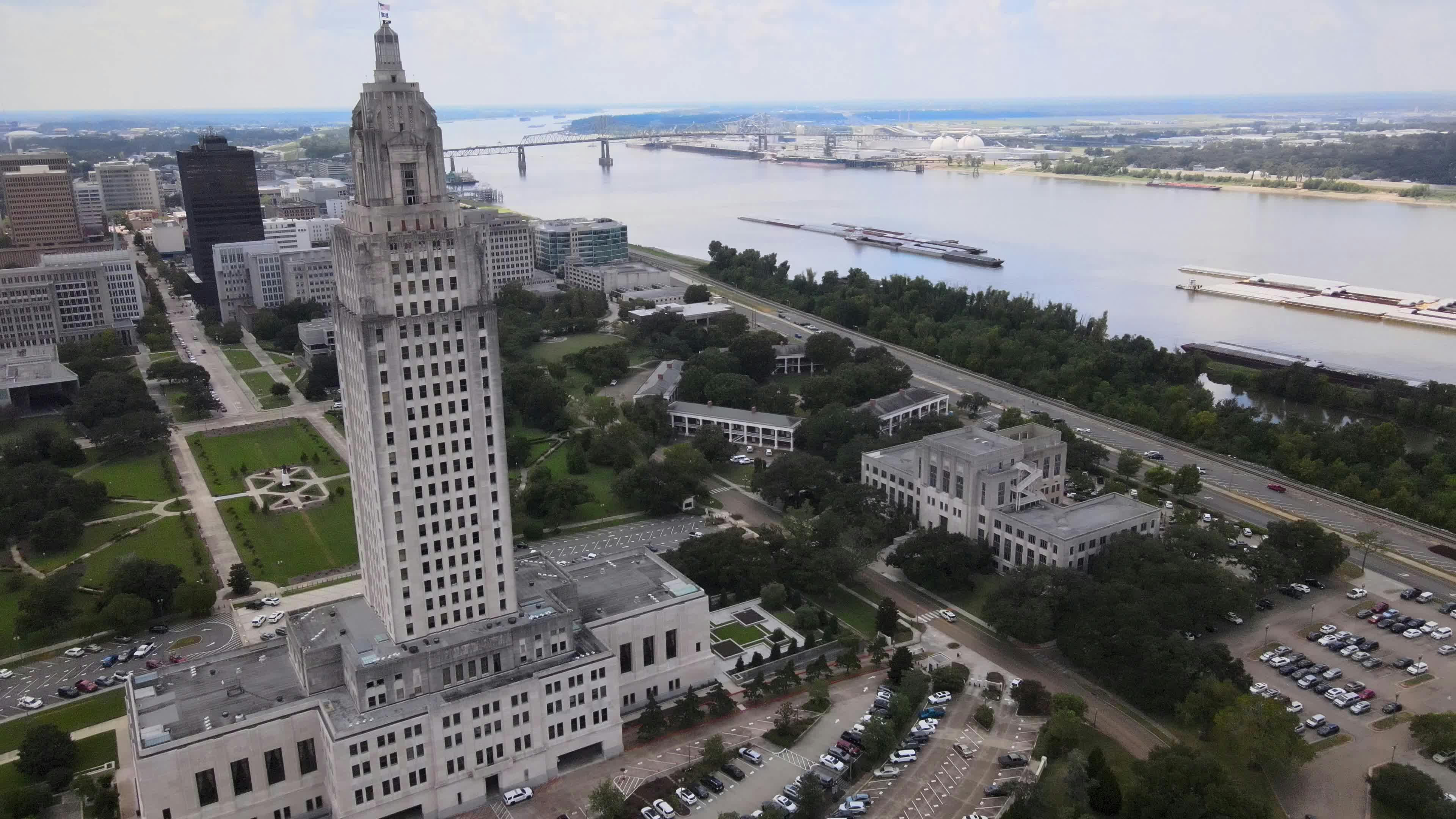 Aerial View of Baton Rouge Cityscape Free Stock Video Footage, Royalty ...