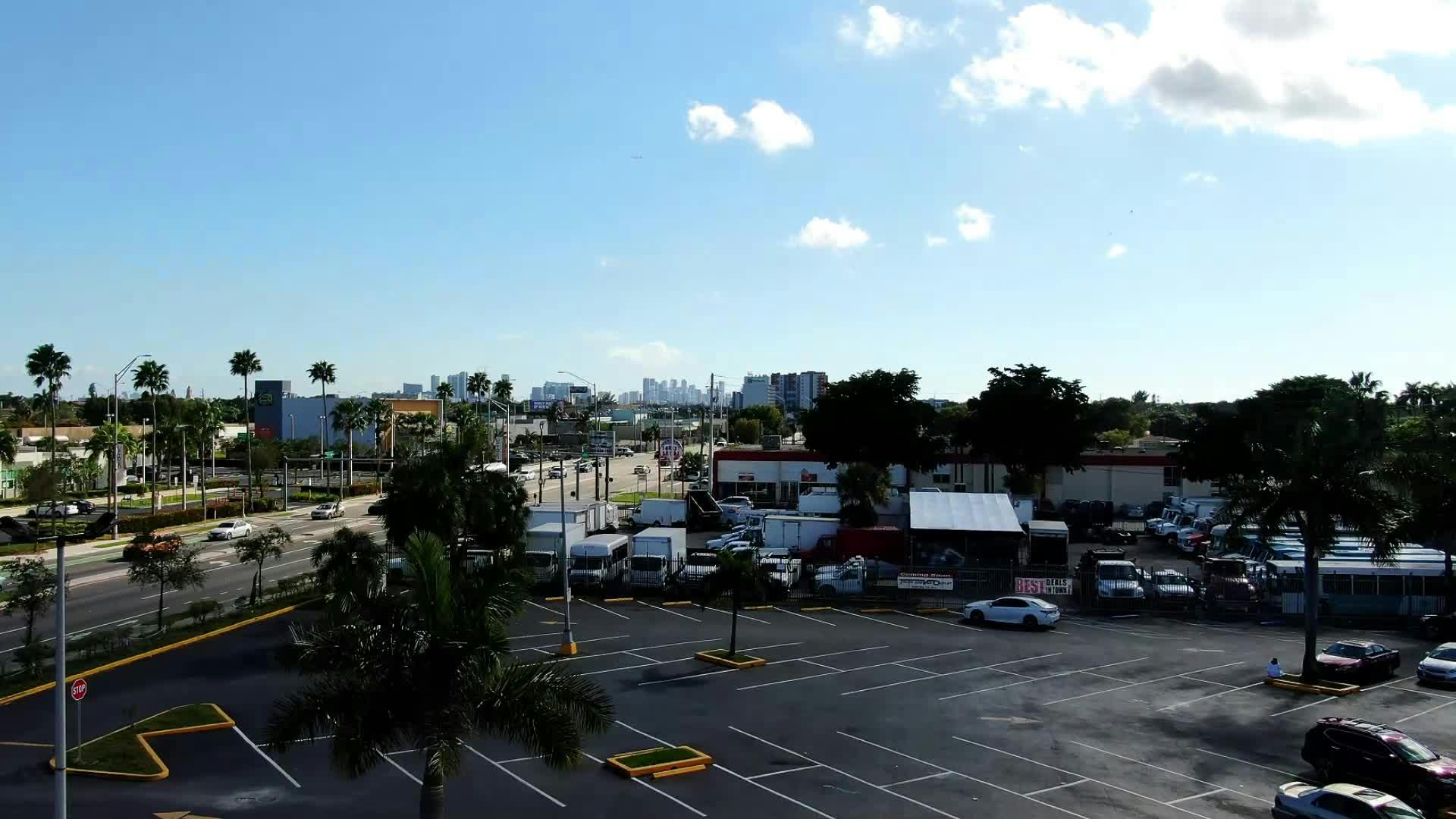 Aerial Drone View of Miami Skyline Free Stock Video Footage, Royalty ...