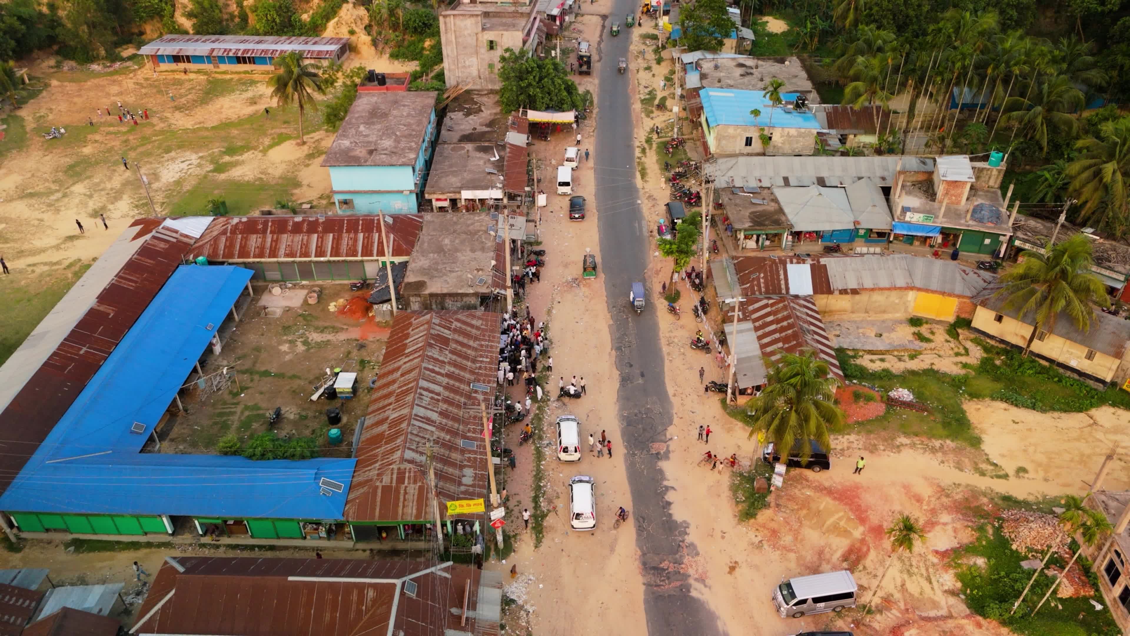 Scenic Aerial View of Rural Bangladeshi Village Free Stock Video ...