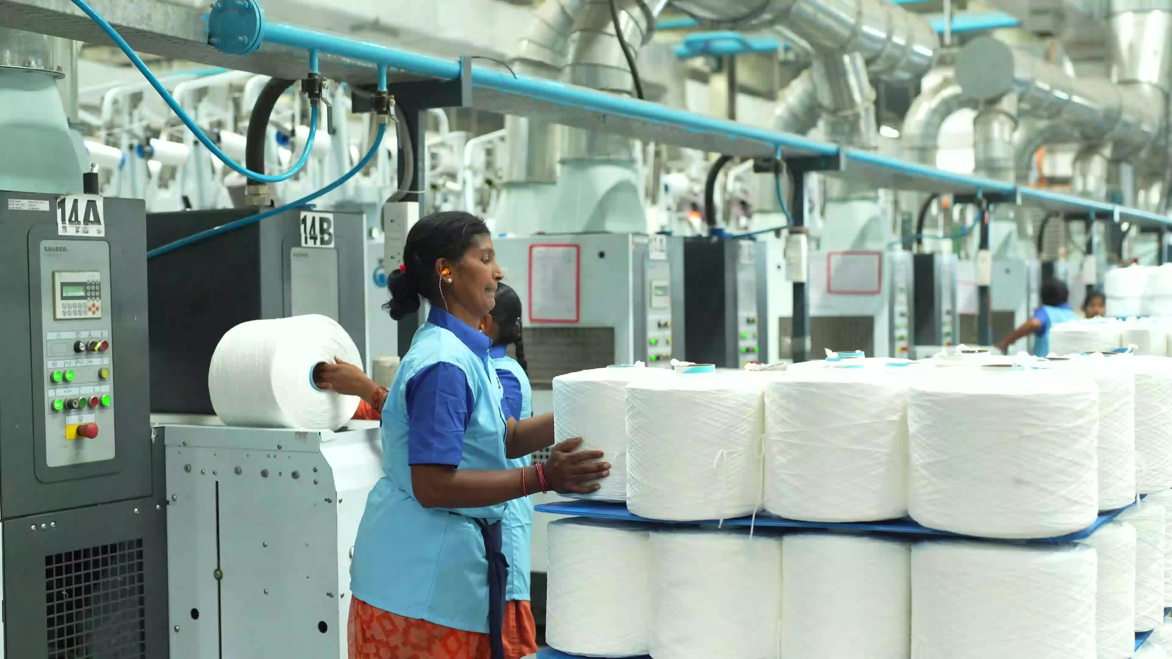 Textile Factory Workers Operating Machinery Free Stock Video Footage ...