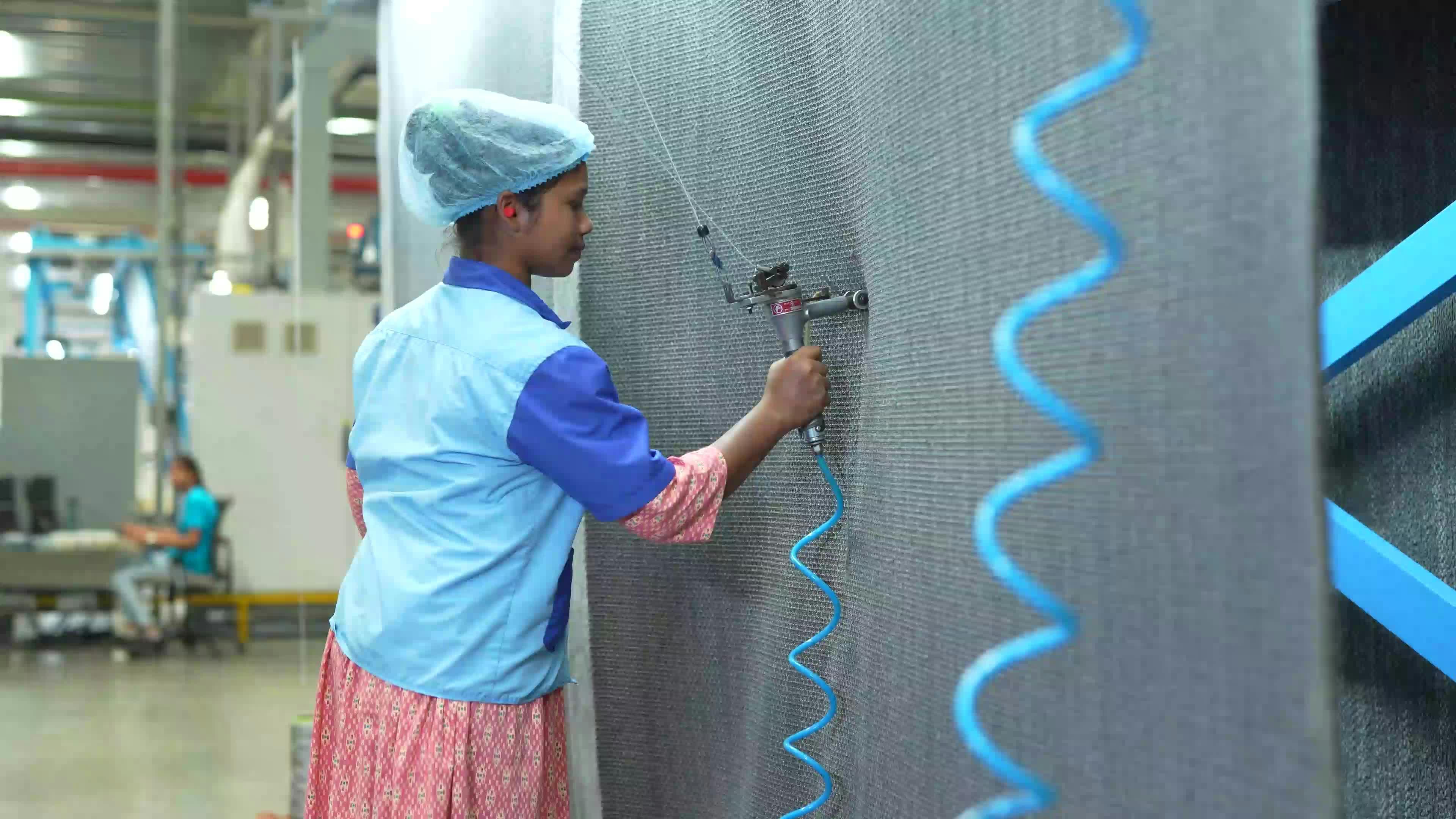 Textile Factory Worker Using Sewing Machine Free Stock Video Footage ...