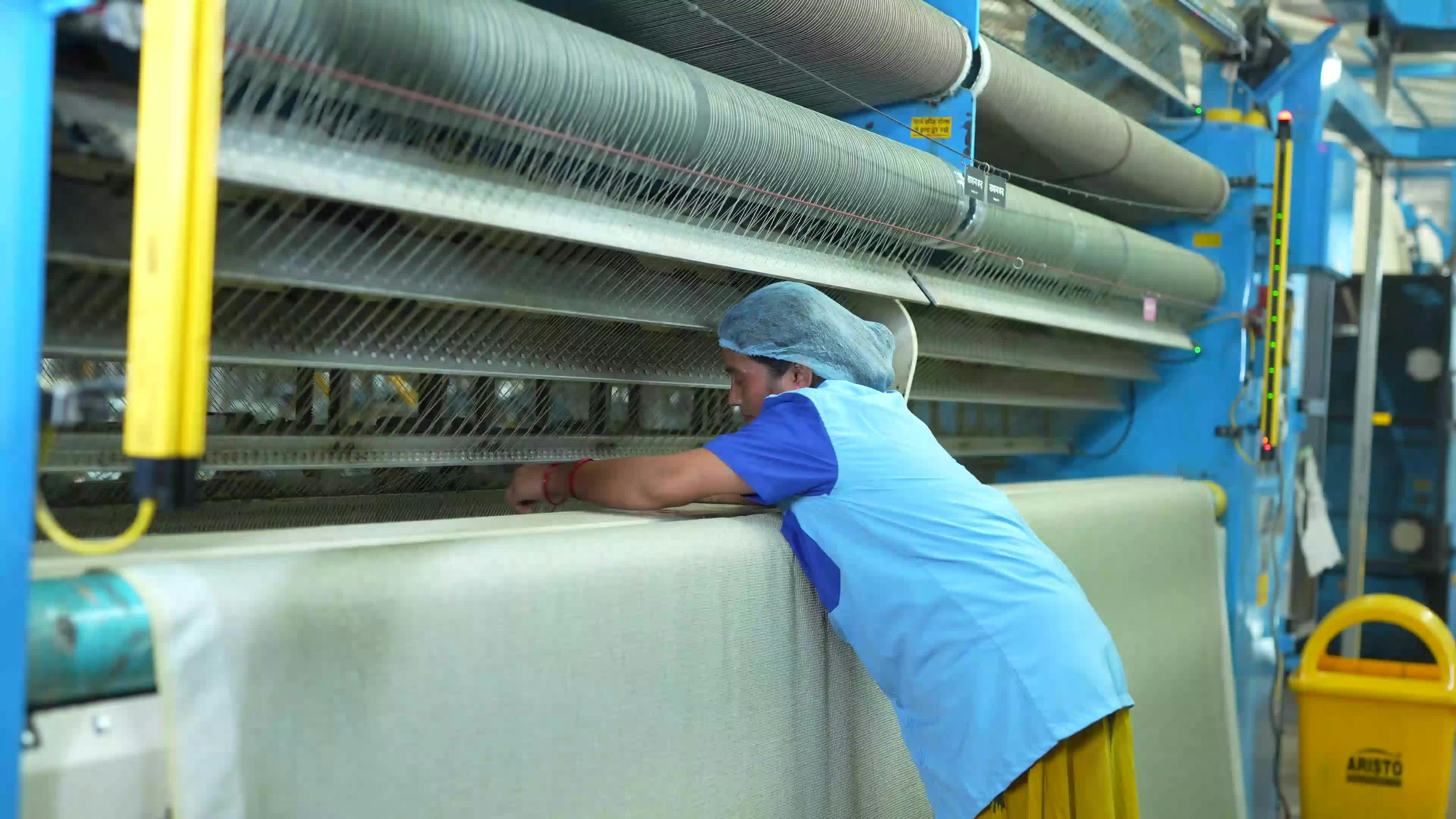 Textile Worker Operating Machinery in Factory Free Stock Video Footage, Royalty-Free 4K & HD ...