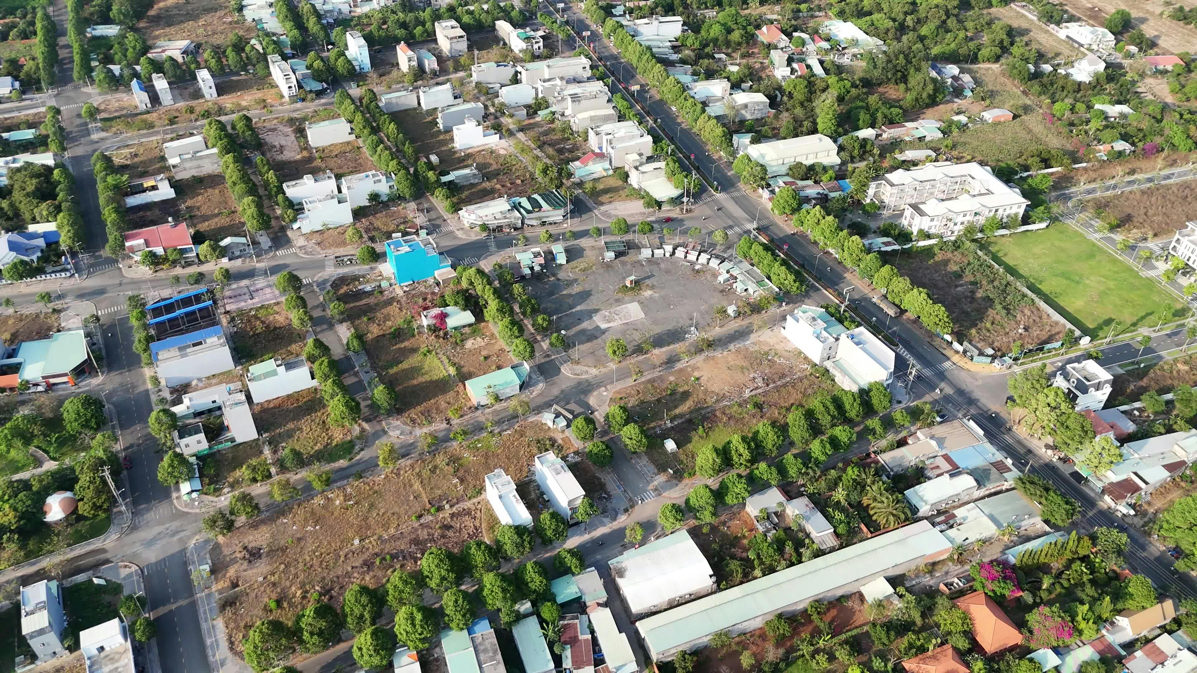 Aerial View of Suburban Neighborhood with Trees Free Stock Video ...