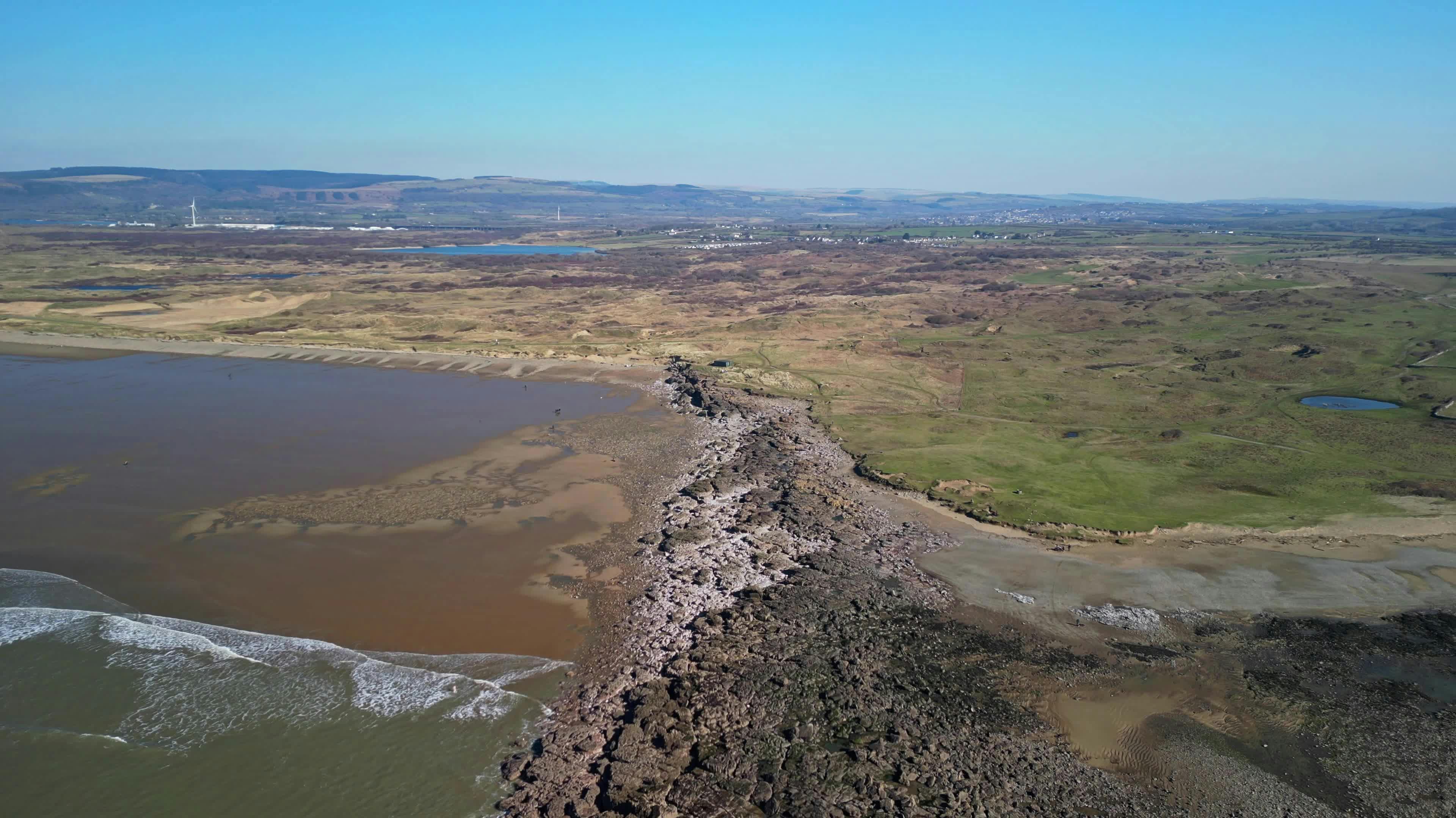 Majestic Aerial View of Welsh Coastline Free Stock Video Footage ...