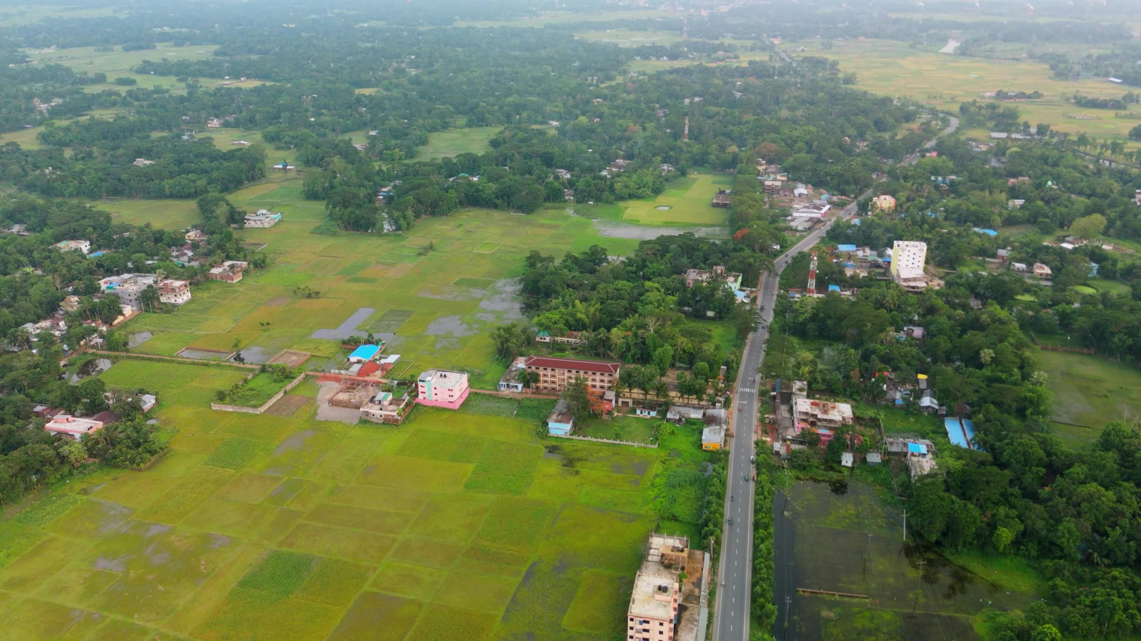 Aerial View of Scenic Rural Bangladesh Landscape Free Stock Video ...