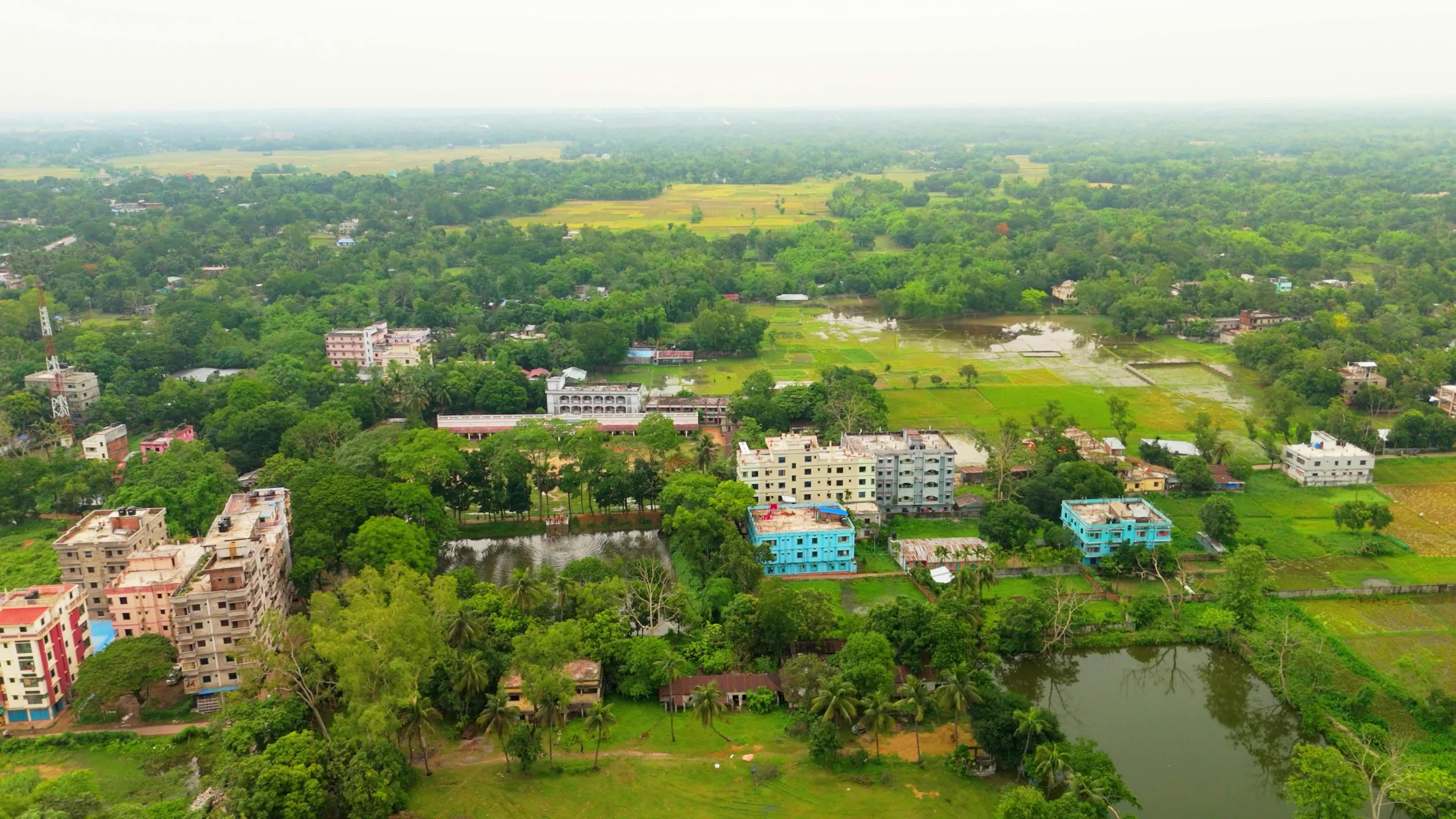 Aerial View of Rural Bangladesh Countryside Free Stock Video Footage ...