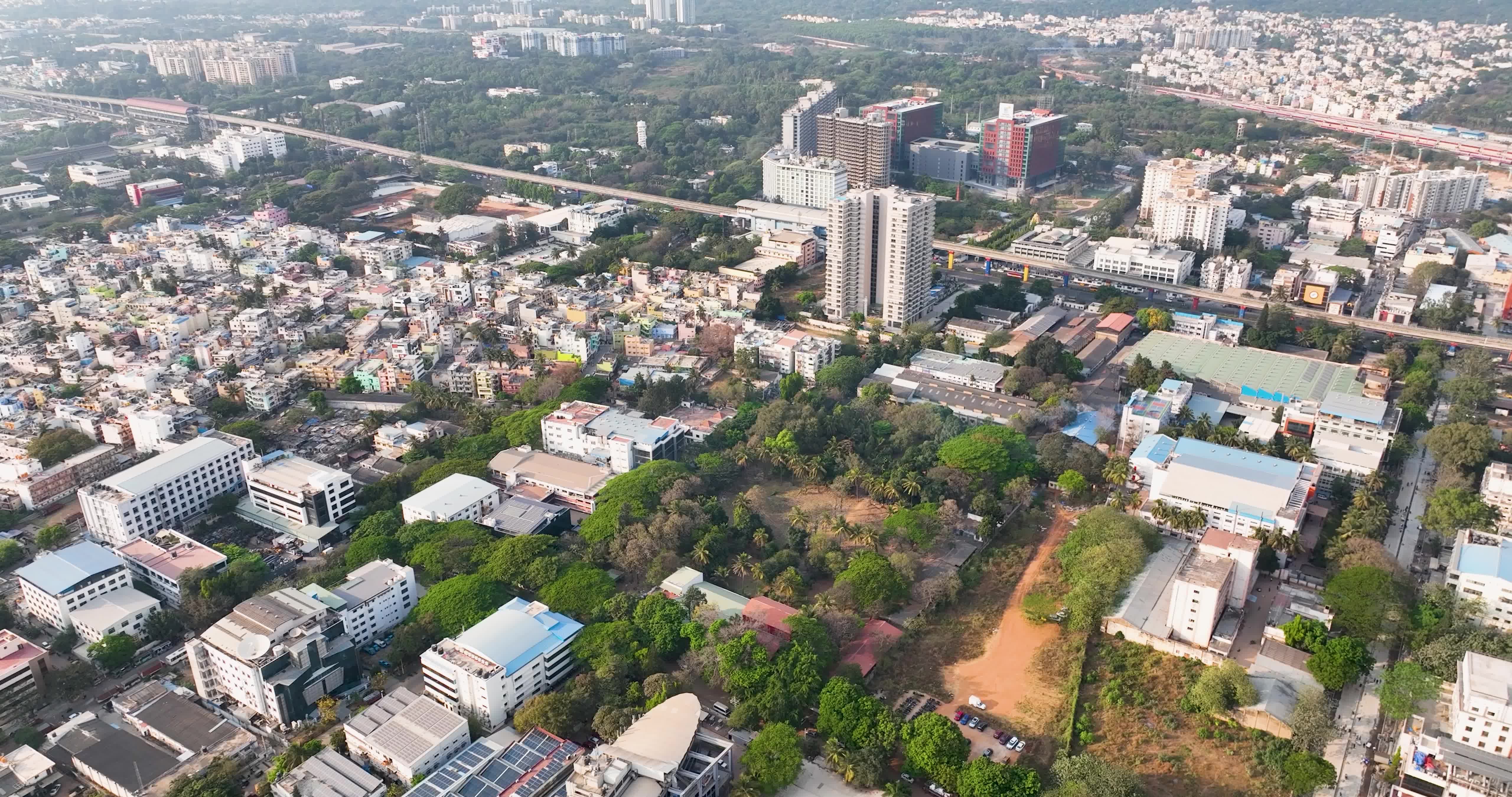 Aerial View of Bangalore Cityscape at Daytime Free Stock Video Footage ...