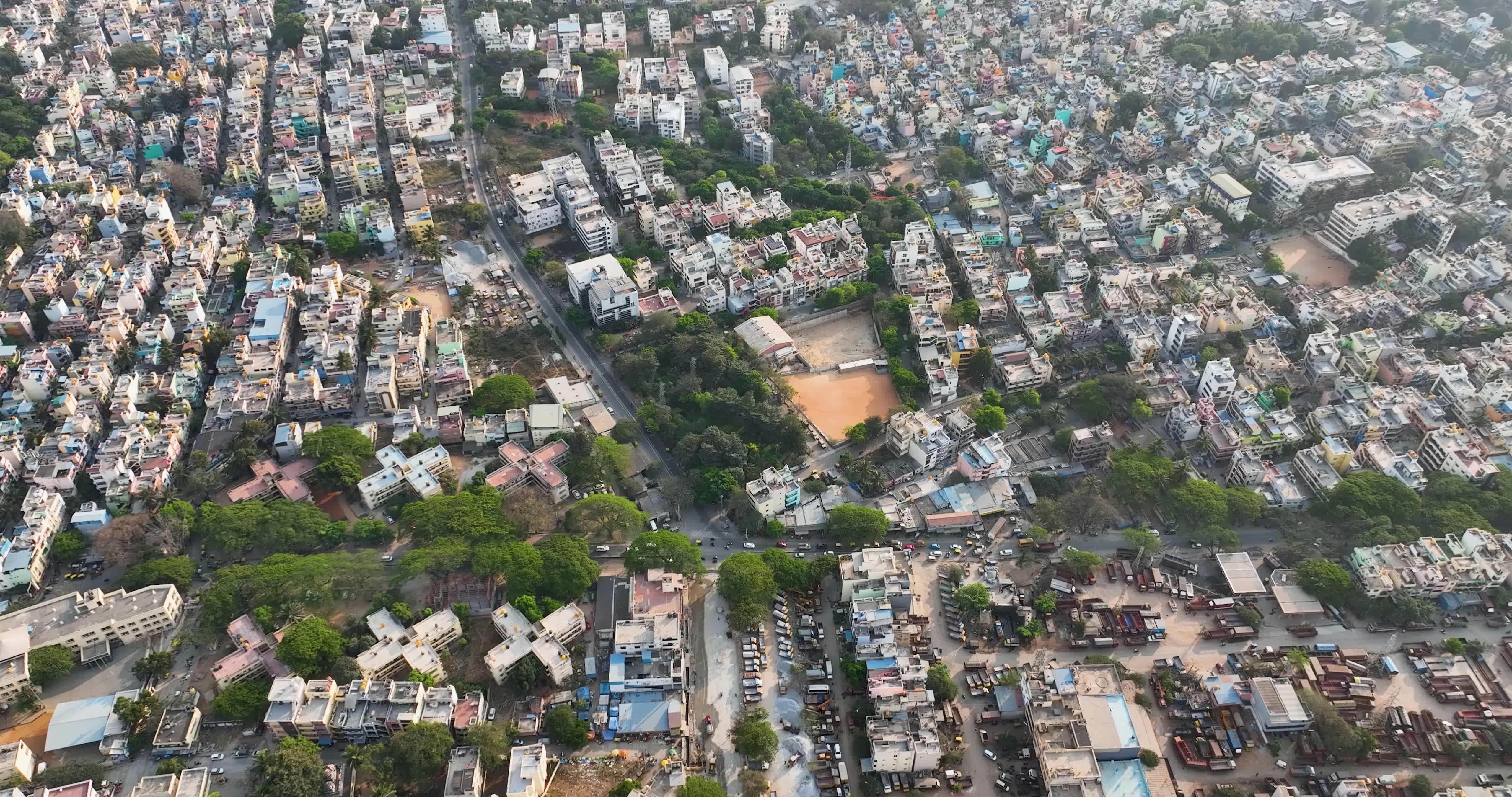 Stunning Aerial View of Urban Bangalore Cityscape Free Stock Video ...