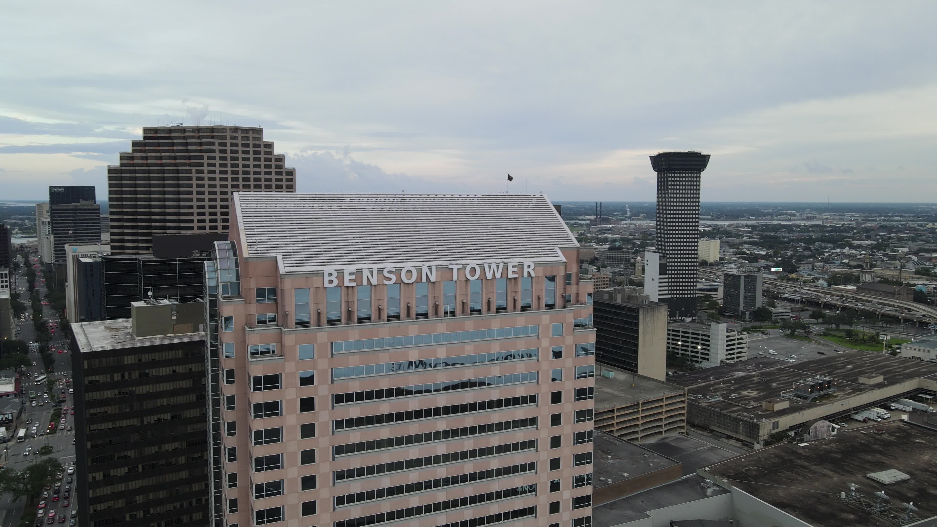 Aerial View of New Orleans Cityscape Including Benson Tower and ...