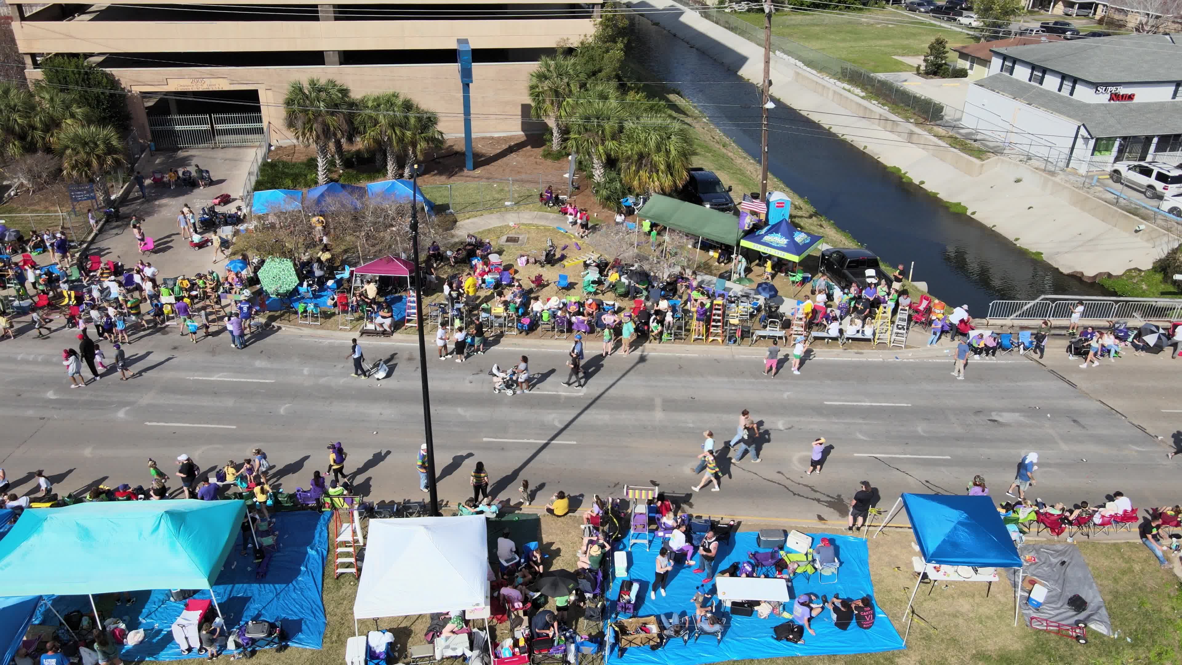 Vibrant Aerial View of Mardi Gras Parade Free Stock Video Footage ...