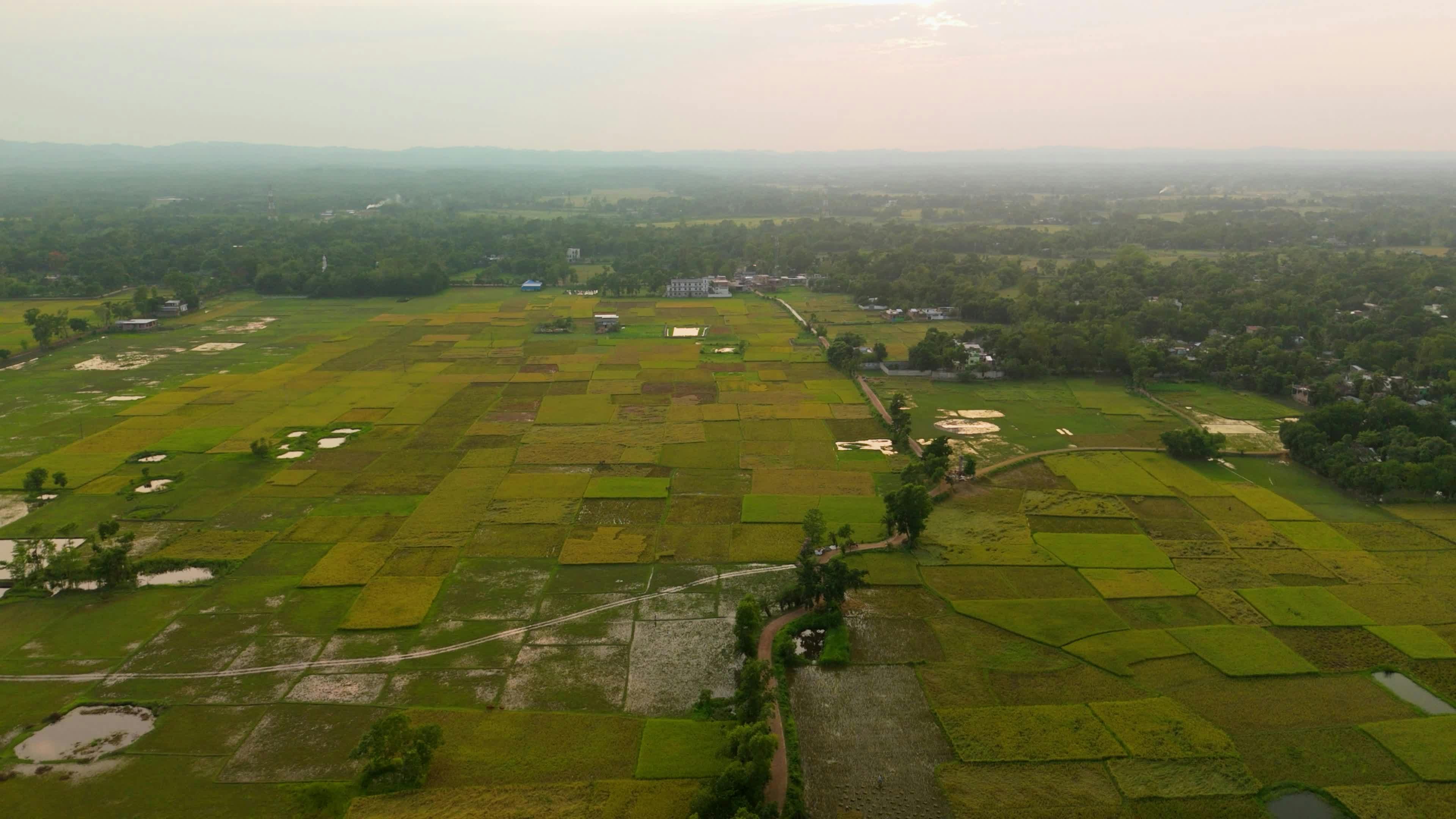 Scenic Aerial View of Rural Bangladesh Countryside Free Stock Video ...