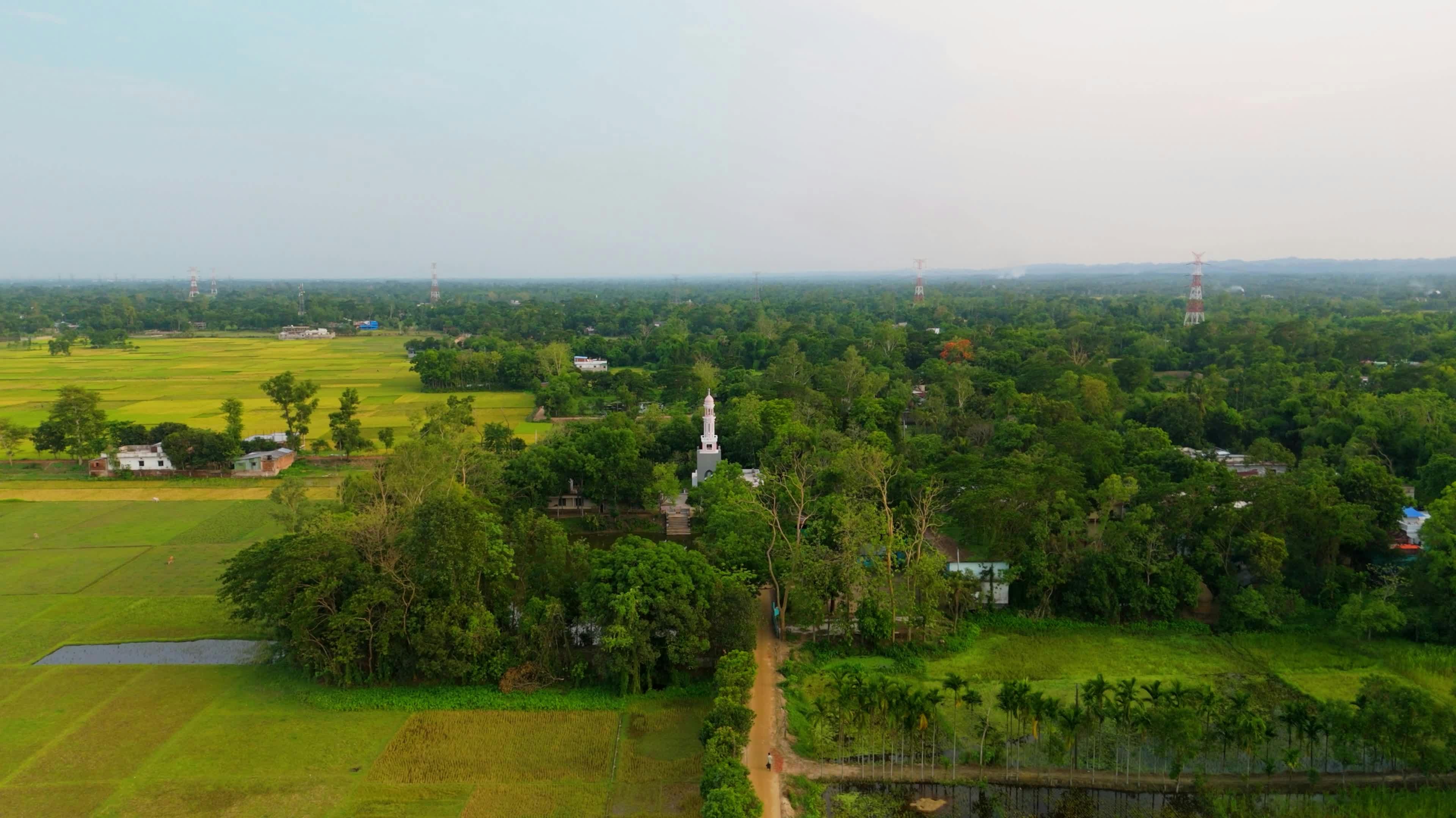 Scenic Aerial View of Rural Bangladeshi Village Free Stock Video ...