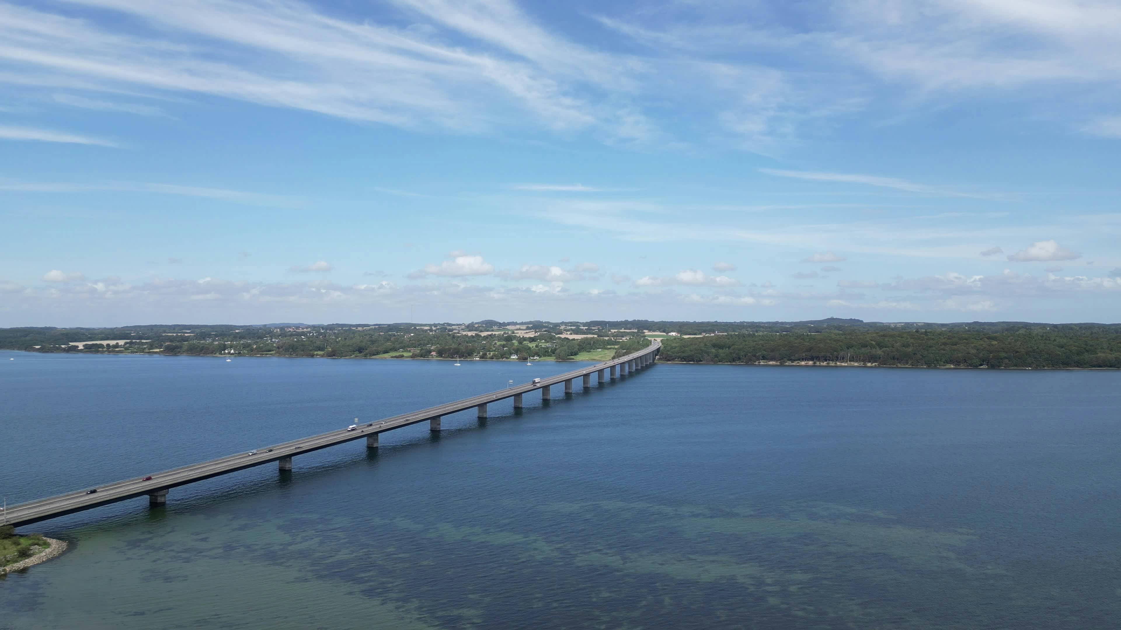 Scenic Aerial View of Bridge Over Water Free Stock Video Footage ...