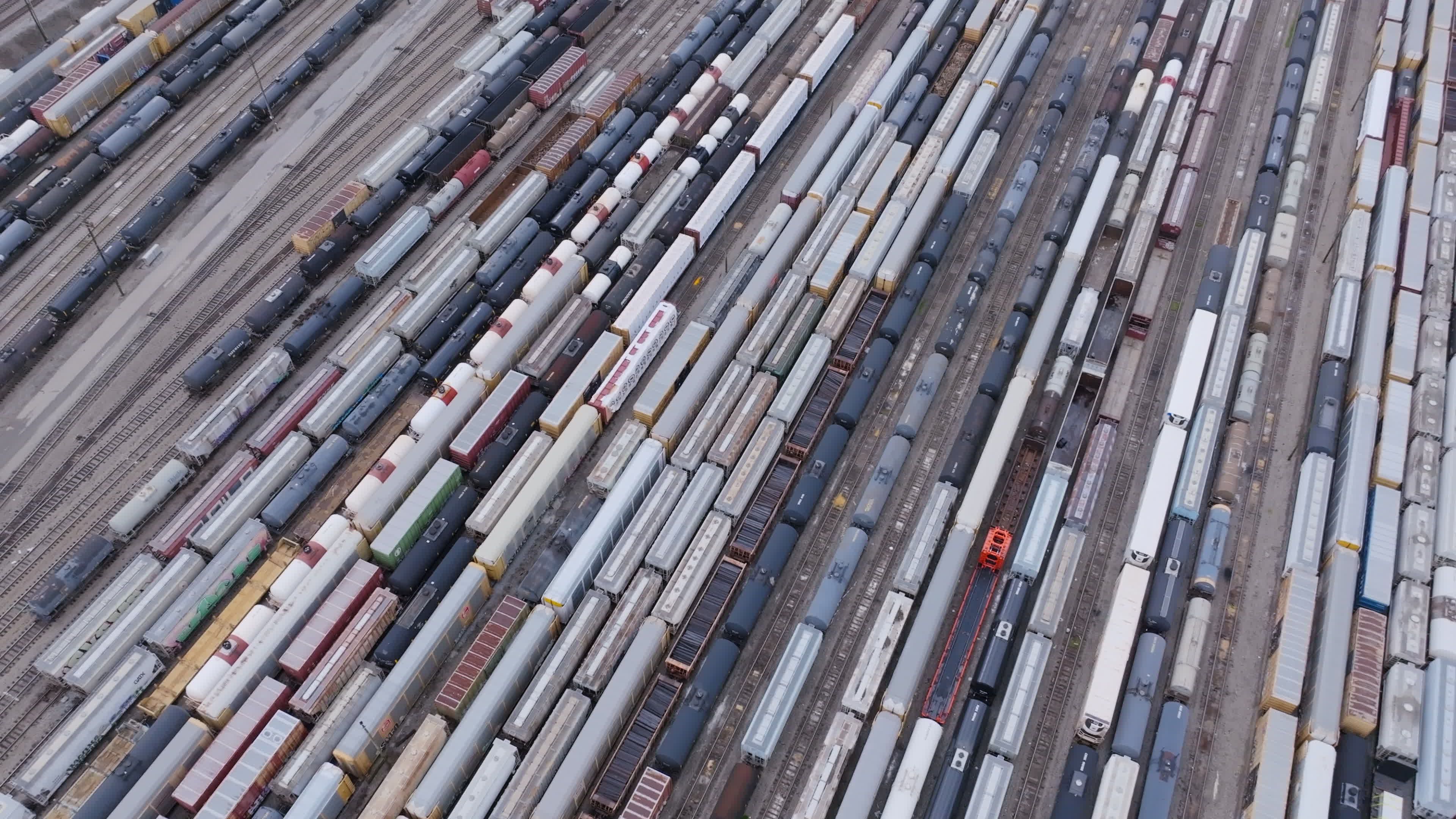 Aerial View of Train Freight Yard Free Stock Video Footage, Royalty ...